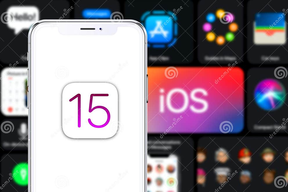 Smartphone with the IOS 15 Logo that Will Be the Next Mobile Operating ...
