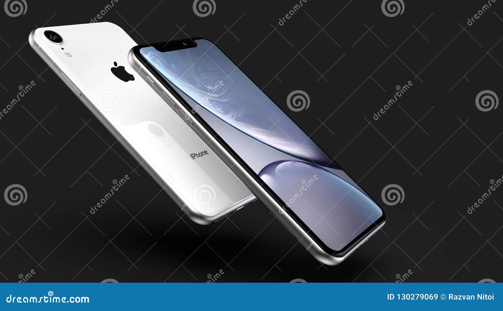 Dynamic Composition of IPhone XR Silver Front and Back Editorial Stock ...