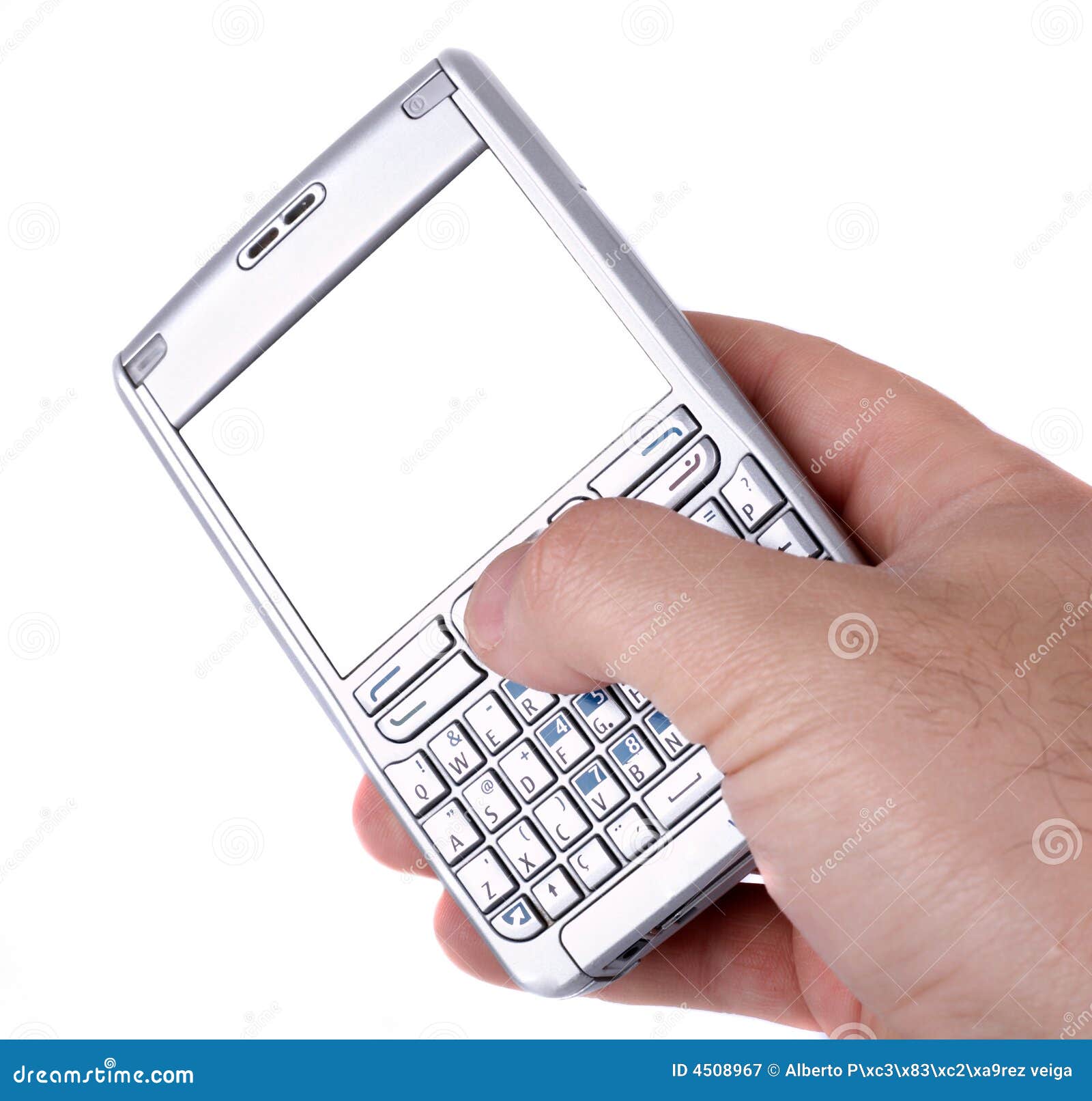 Smartphone Isolated on White Stock Image - Image of keyboard, berry ...