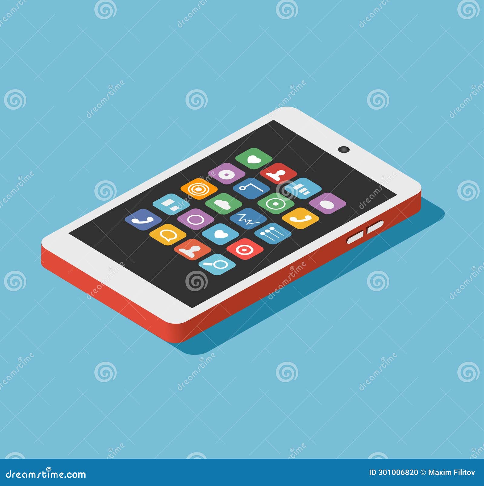 Smartphone. Isometry. Vector Isometric Illustration. Cell Phone With ...