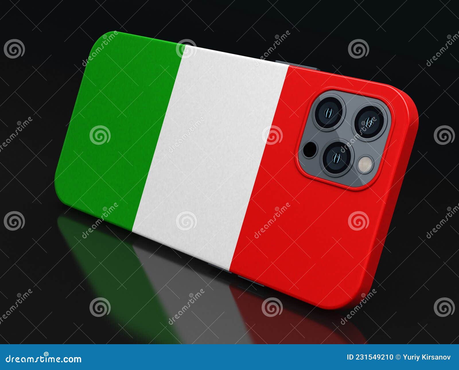Smartphone with Italian Flag Clipping Path Included Stock Illustration ...