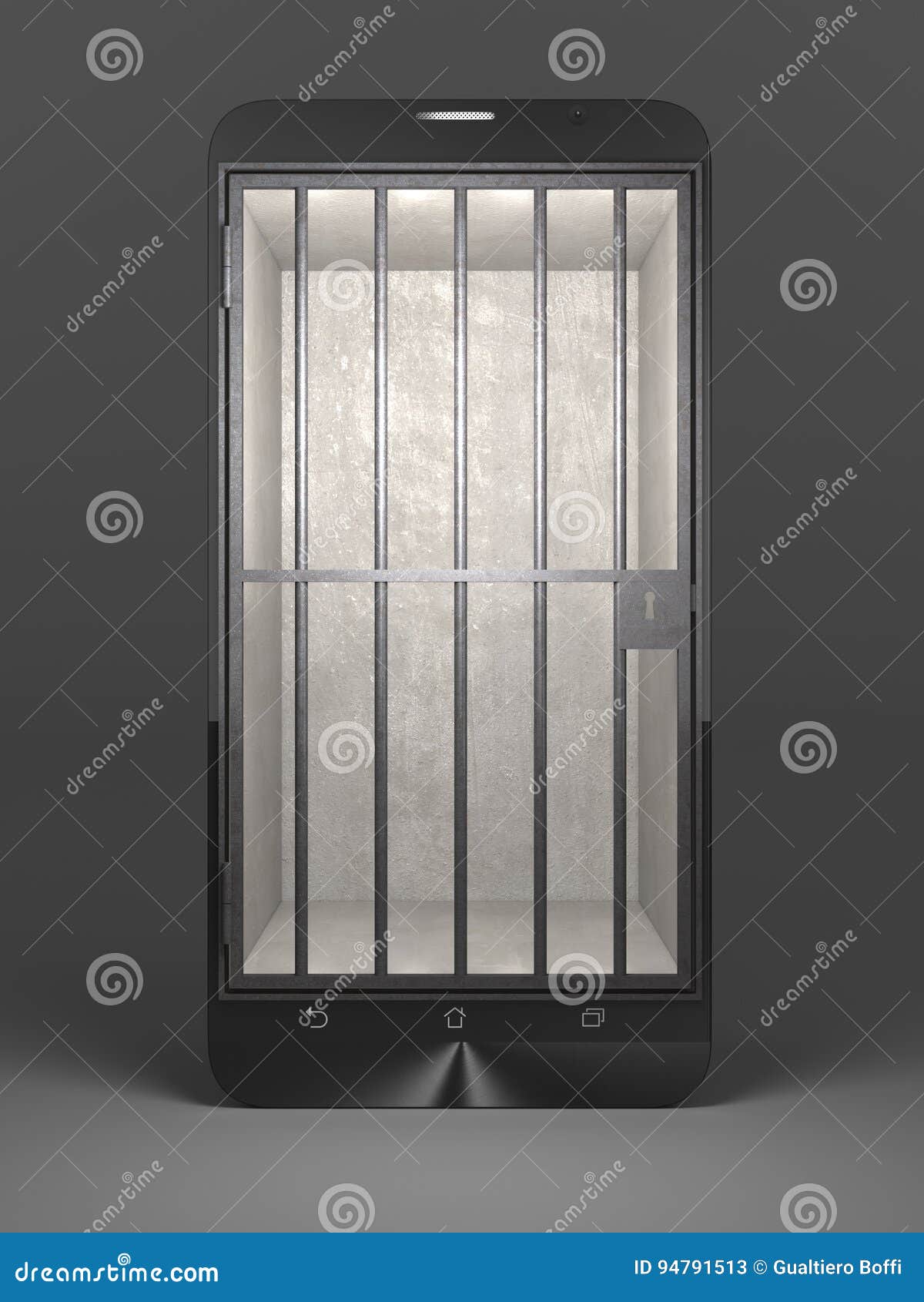 Smartphone jail concept stock illustration. Illustration of touch ...