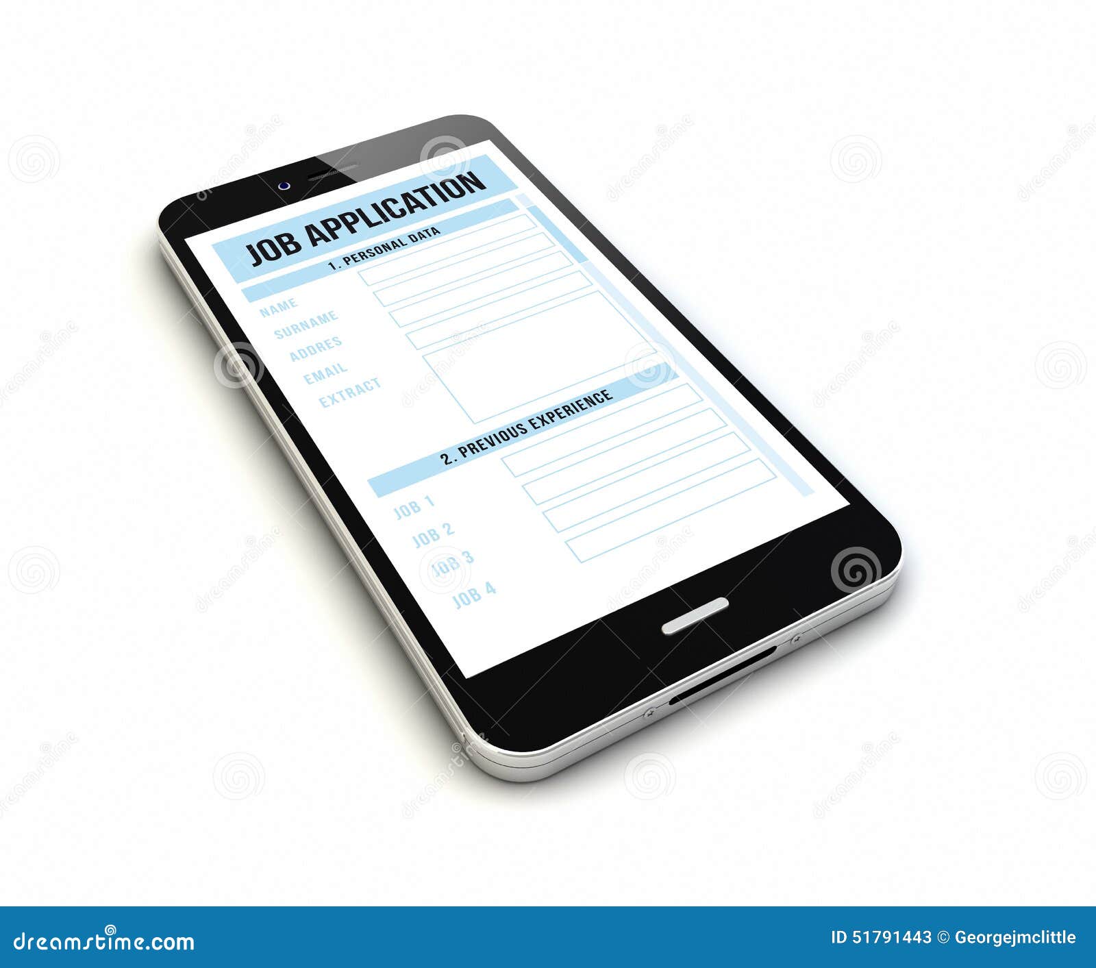 Smartphone Job Application Render Stock Image - Image of message ...