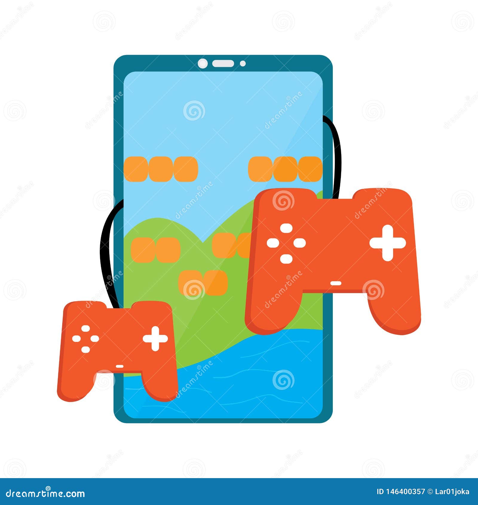 Smartphone with a Joysticks Icon Stock Vector - Illustration of modern ...
