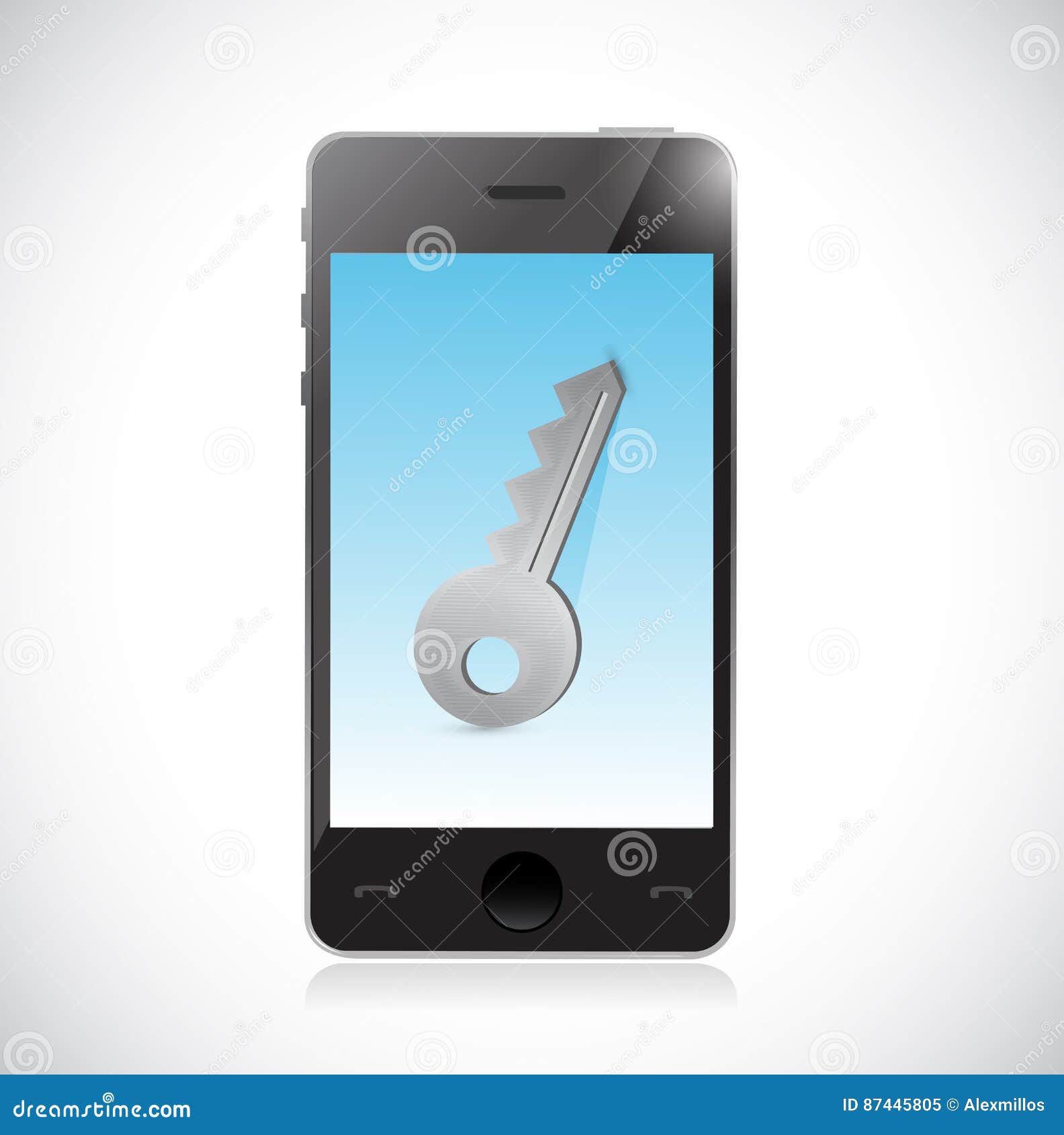 Smartphone Key of Privacy Concept Stock Illustration - Illustration of ...