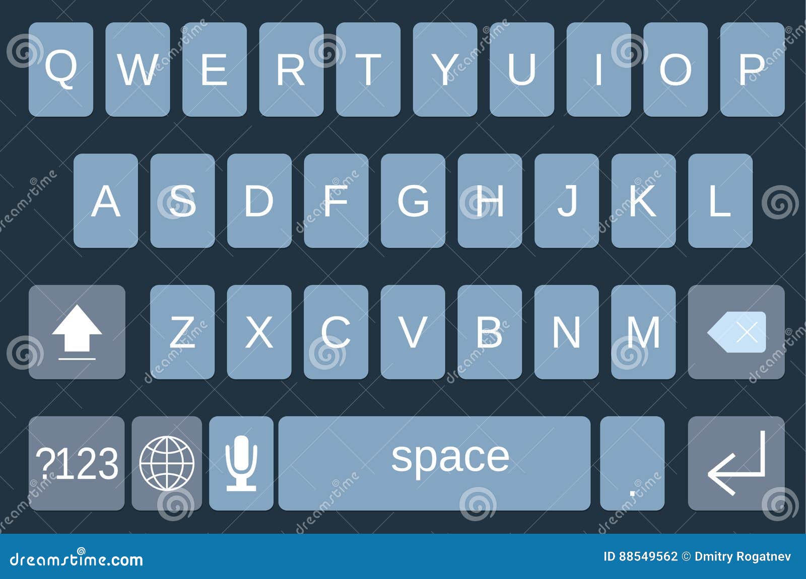 Keyboard Alphabet, Digits And Punctuation Marks Cartoon Vector ...