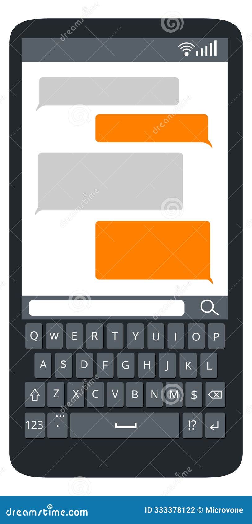 Smartphone Keyboard, Mobile Phone Keypad Vector Mockup. Keyboard ...