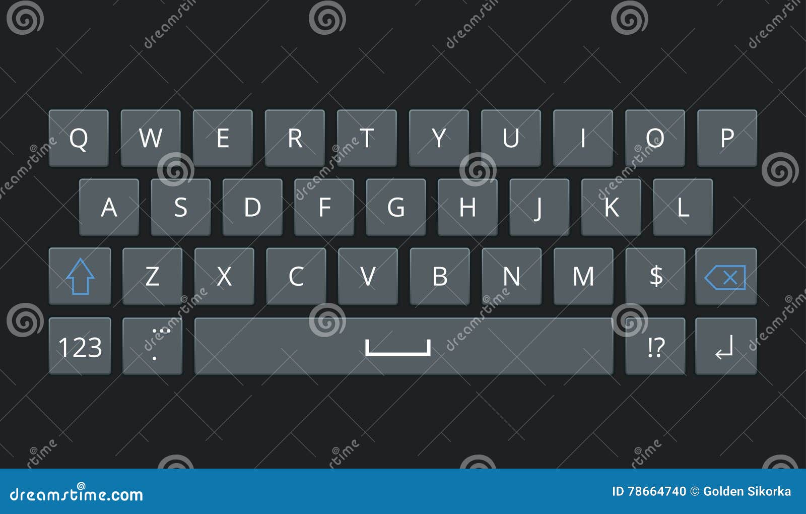 Smartphone Keyboard Mobile Phone Keypad Vector Mockup Keyboard