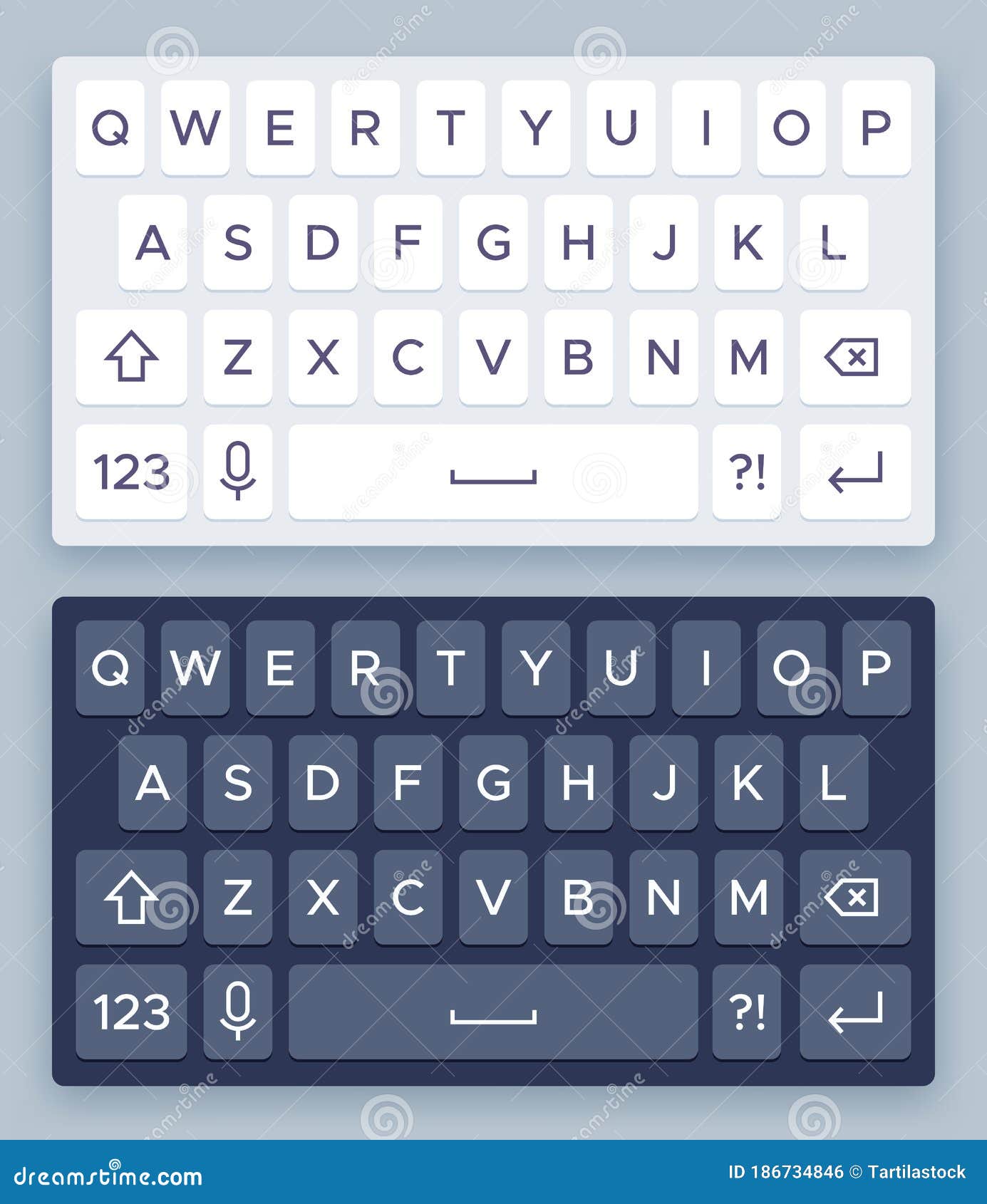 Smartphone Keyboard Mobile Phone White And Black Screen Keypad With English Qwerty Alphabet