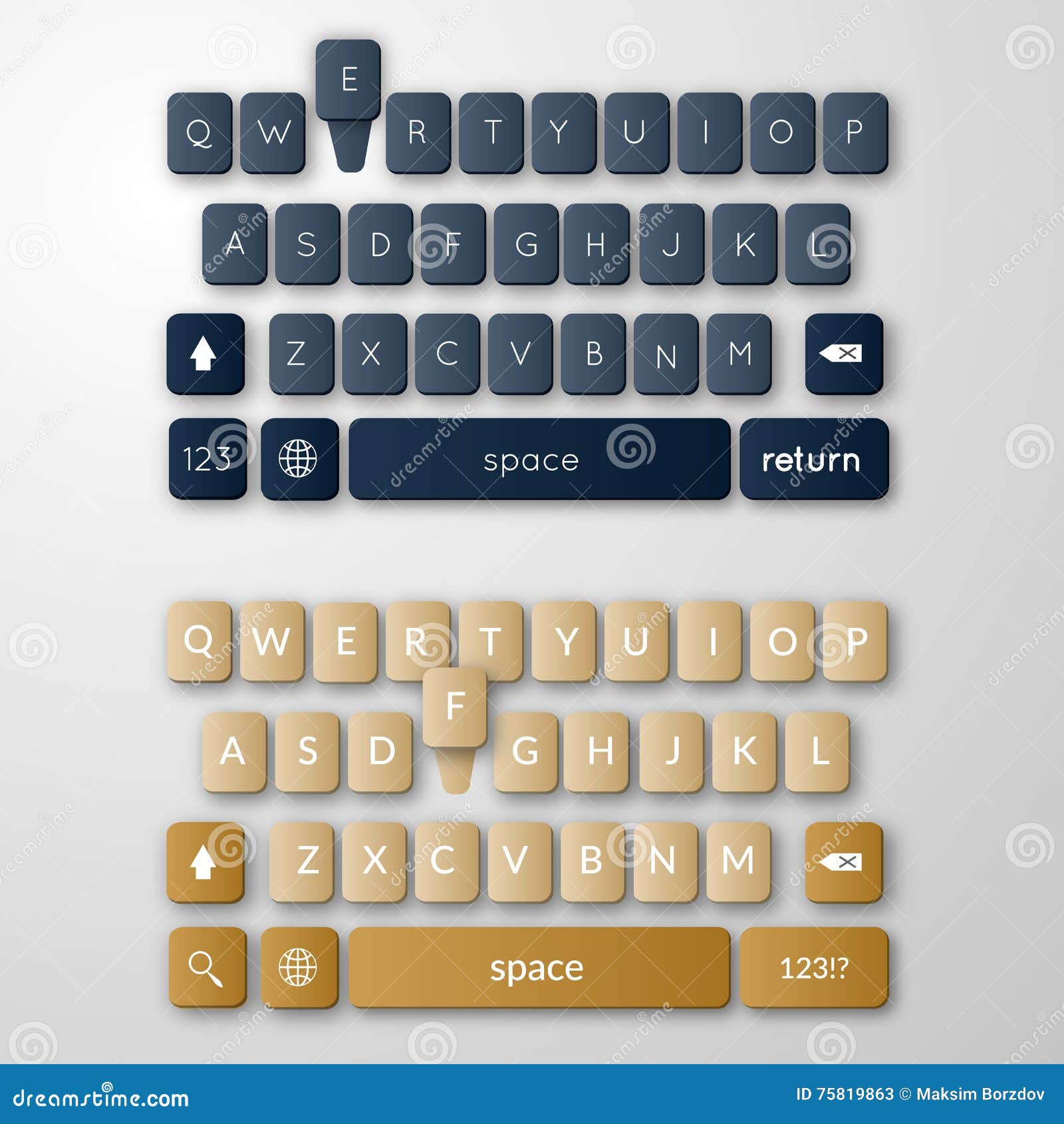 Smartphone Keyboard Template Cartoon Vector | CartoonDealer.com #75819863