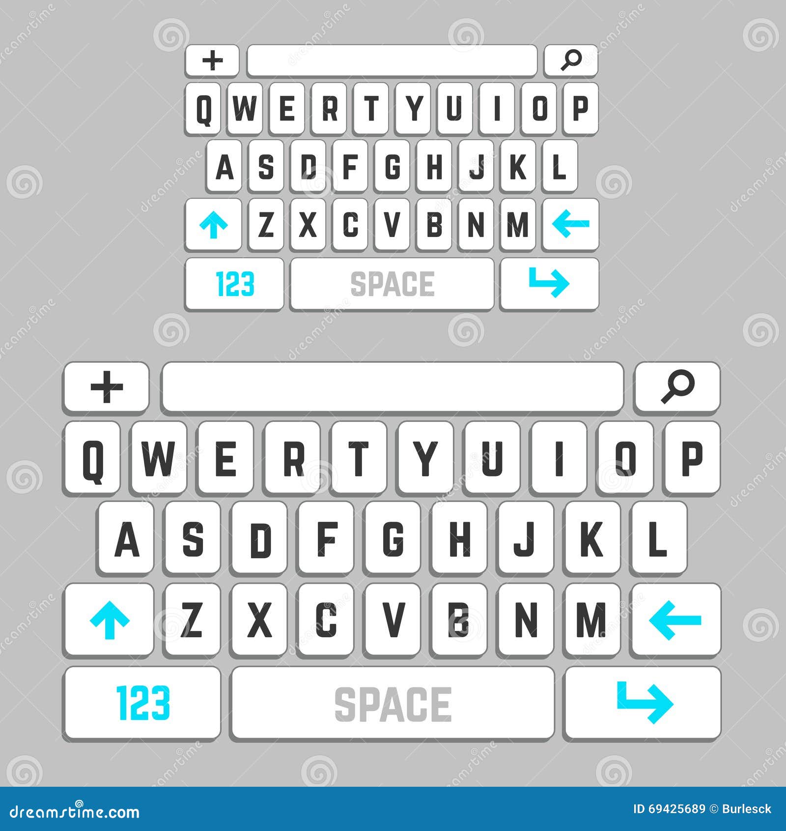 Smartphone Keyboard Template Cartoon Vector 75819863