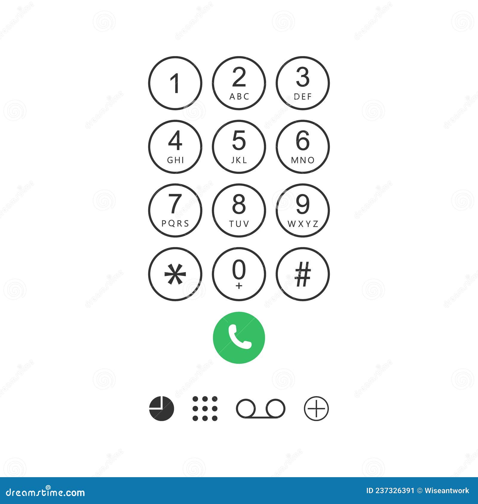 Keypad With Numbers And Letters For Phone User Interface Keypad For