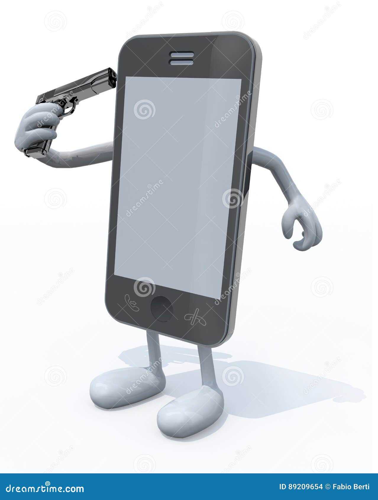 Smartphone kill itself stock illustration. Illustration of creativity ...