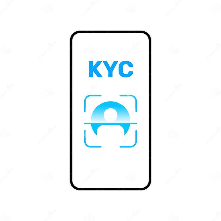 Smartphone KYC Verification Interface. Secure KYC Technology Safe User ...
