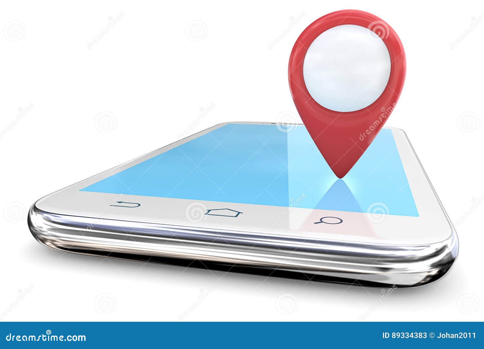 Red GPS Pointer on Smartphone. Stock Illustration - Illustration of ...