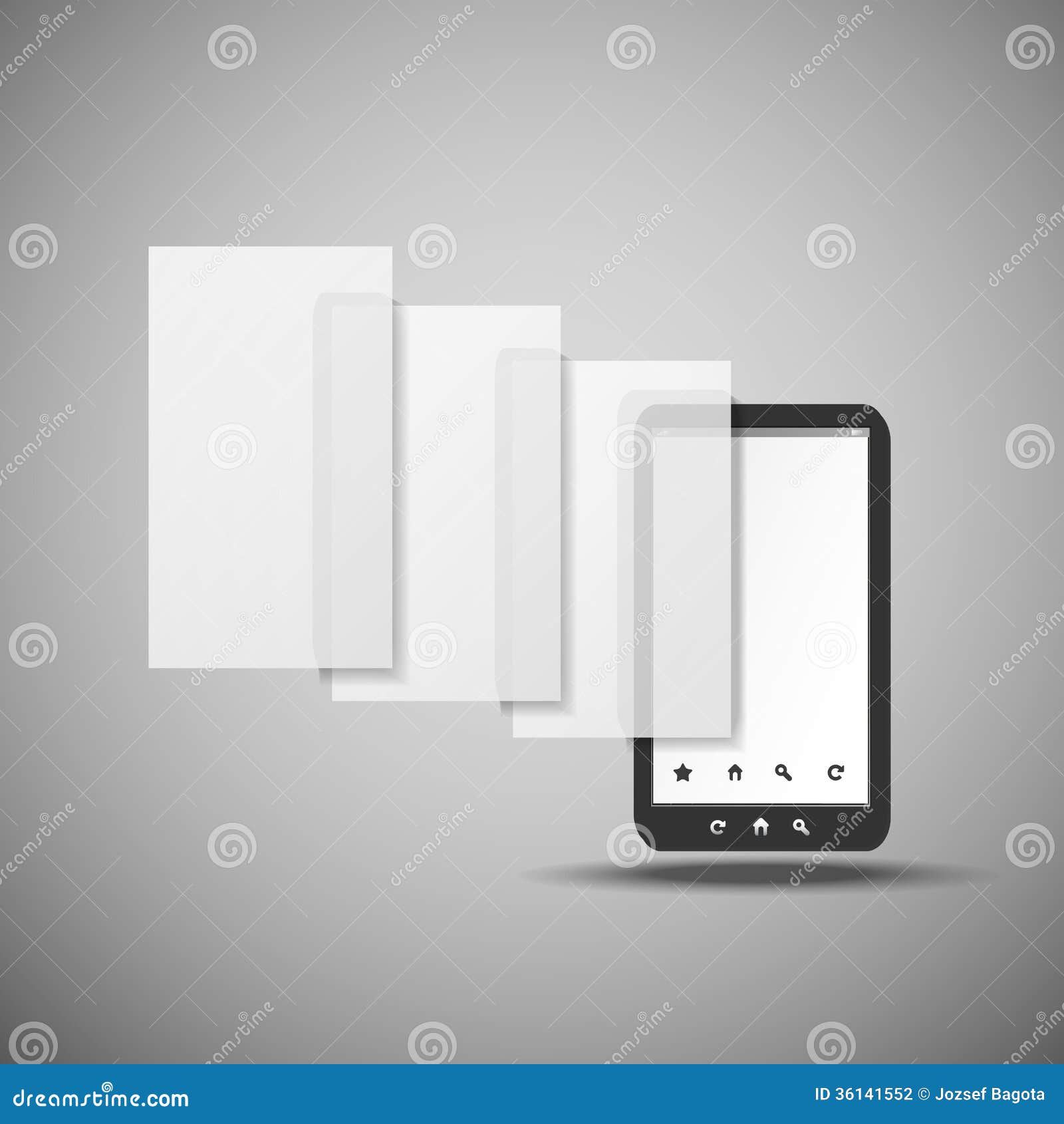 Smartphone with Layers stock vector. Illustration of communication ...