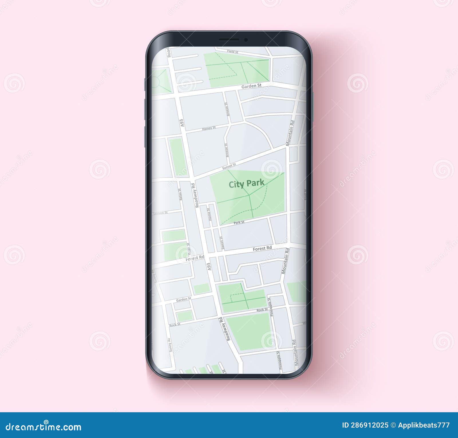 Smartphone Layout Mockup with Map Stock Vector - Illustration of mobile ...