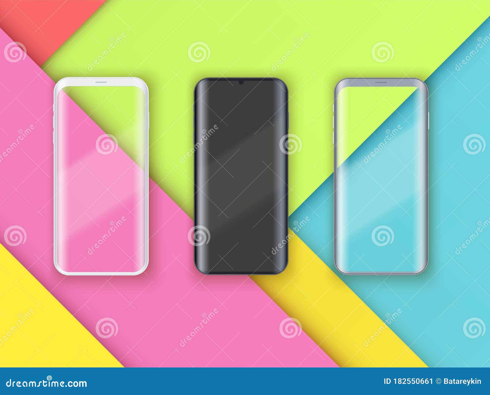 Smartphone Layout Presentation Mockup Stock Vector - Illustration of ...