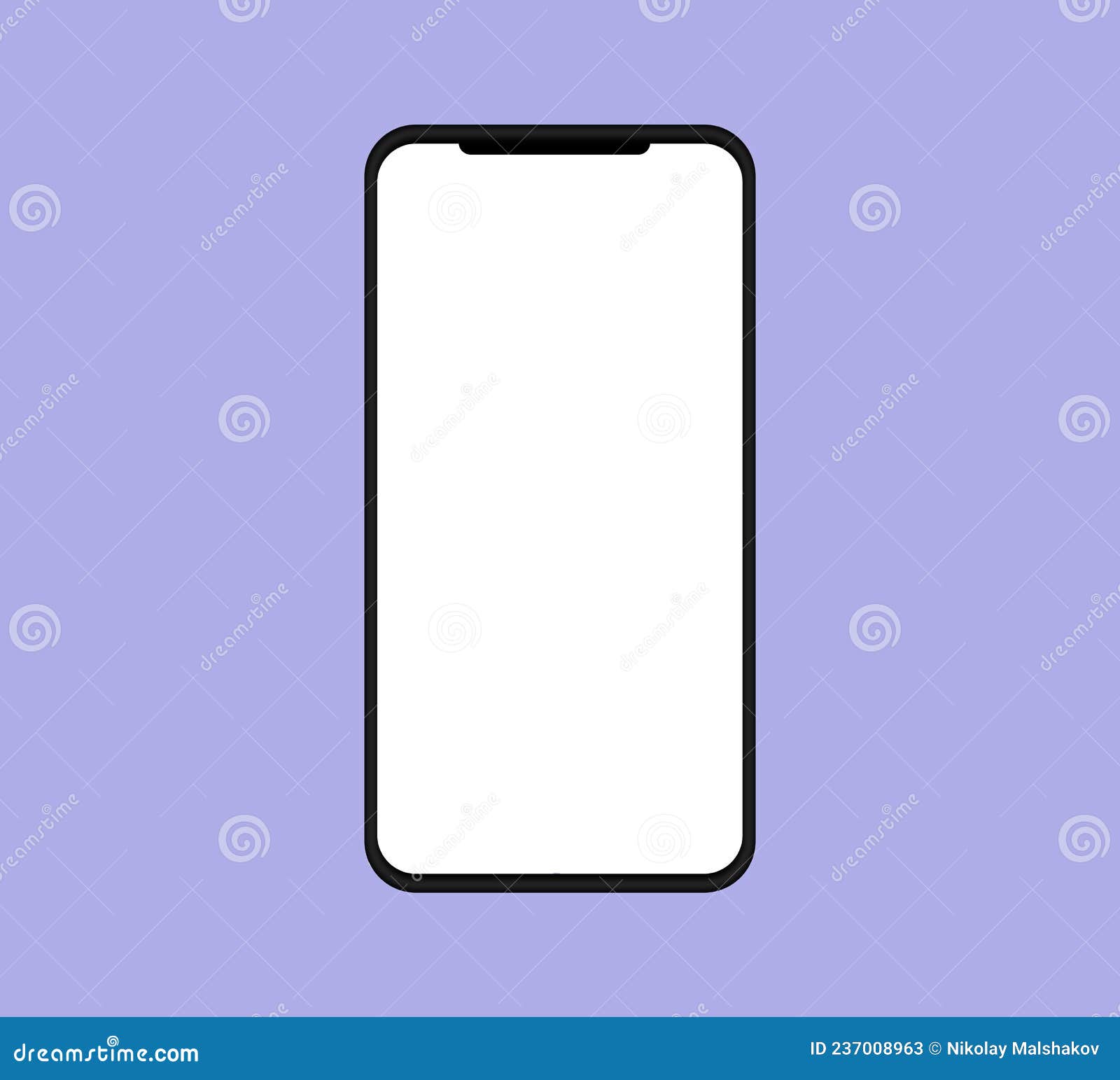 Smartphone Layout with White Isolated Screen. Phone Template Stock ...