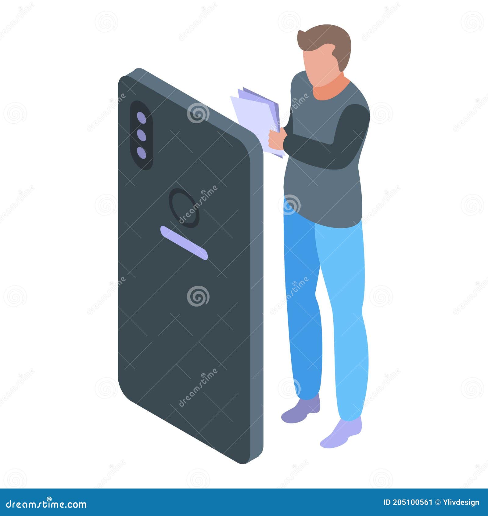 Smartphone Learning Class Icon, Isometric Style Stock Vector ...