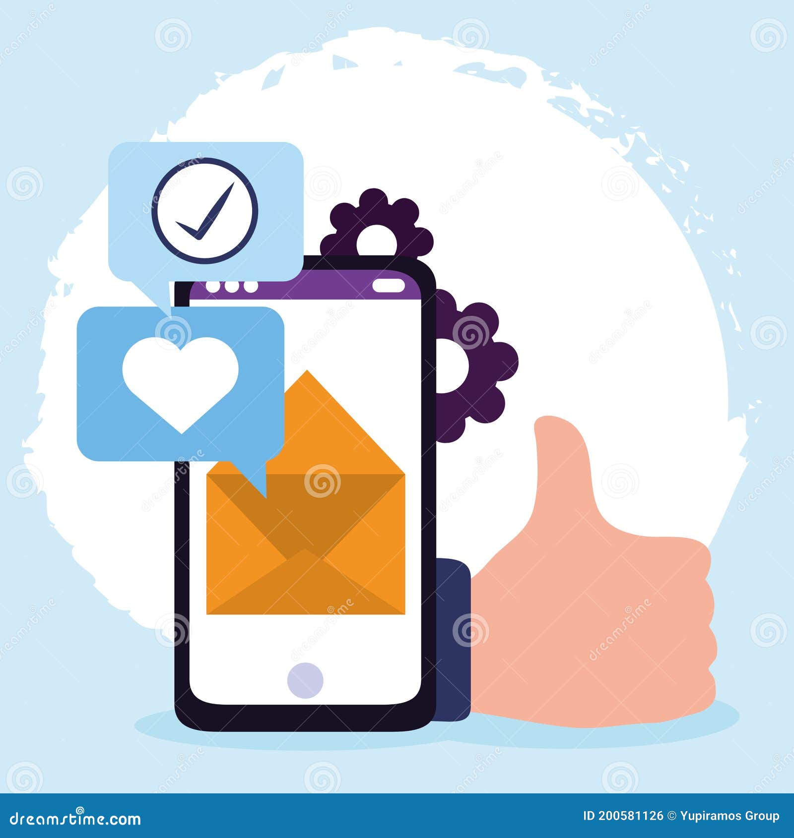 Smartphone Like Message Romantic Communications Stock Vector ...