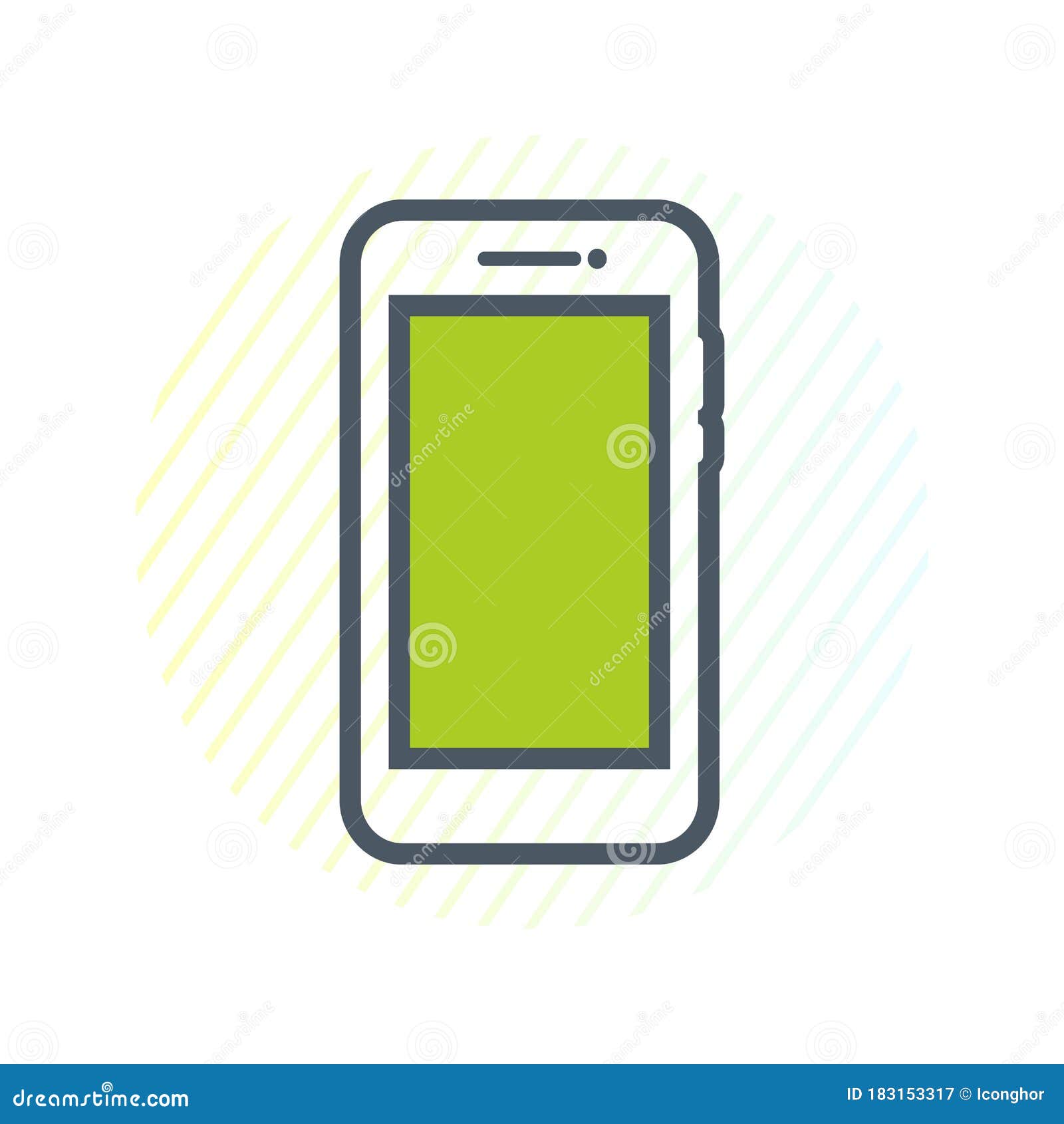Smartphone line icon. stock vector. Illustration of line - 183153317