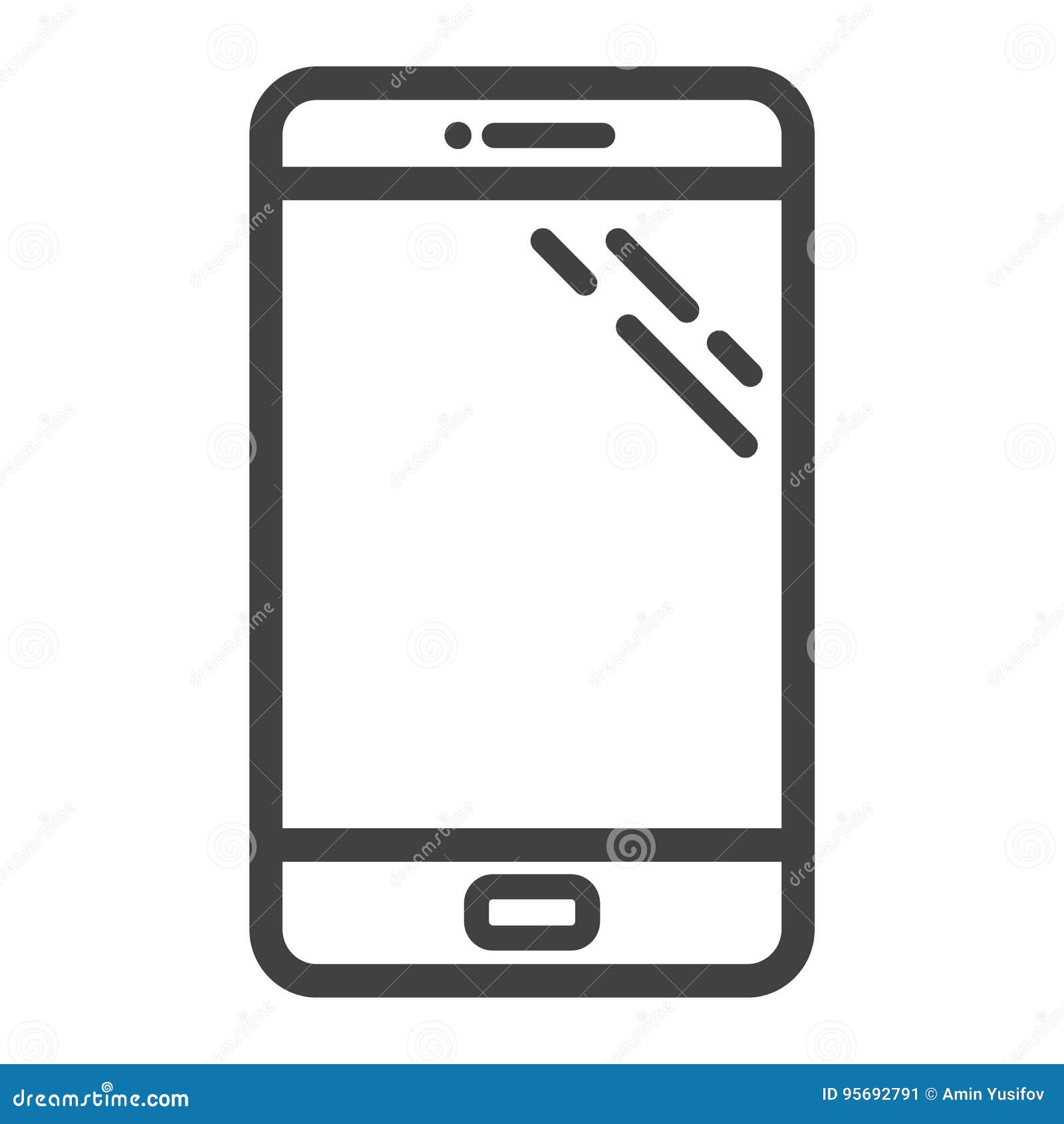 Smartphone-Linie Ikone, Telefon Und Touch Screen Vektor Abbildung ...