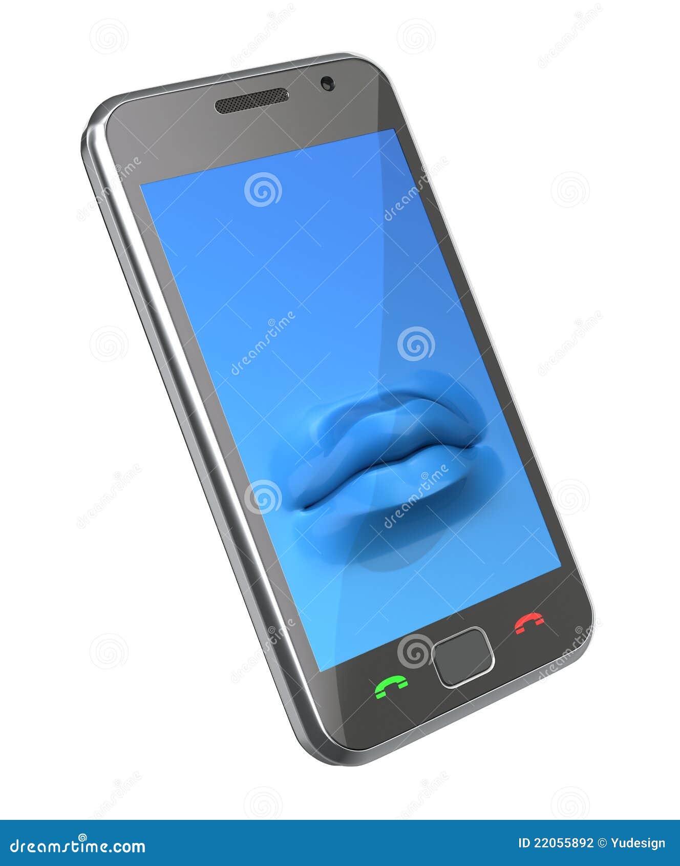 Smartphone with the lips stock illustration. Illustration of telephone ...