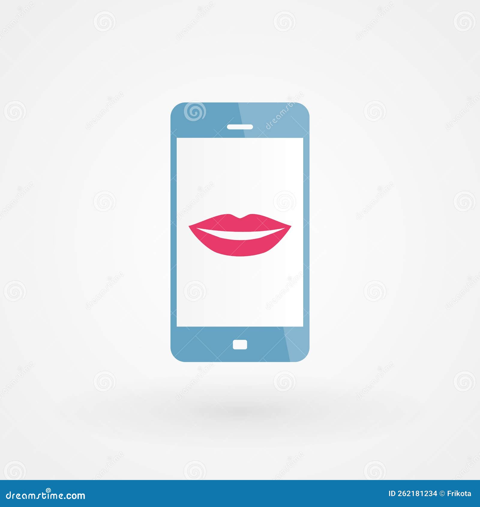 Smartphone and Lips. Concept of Communication. Vector Illustration ...