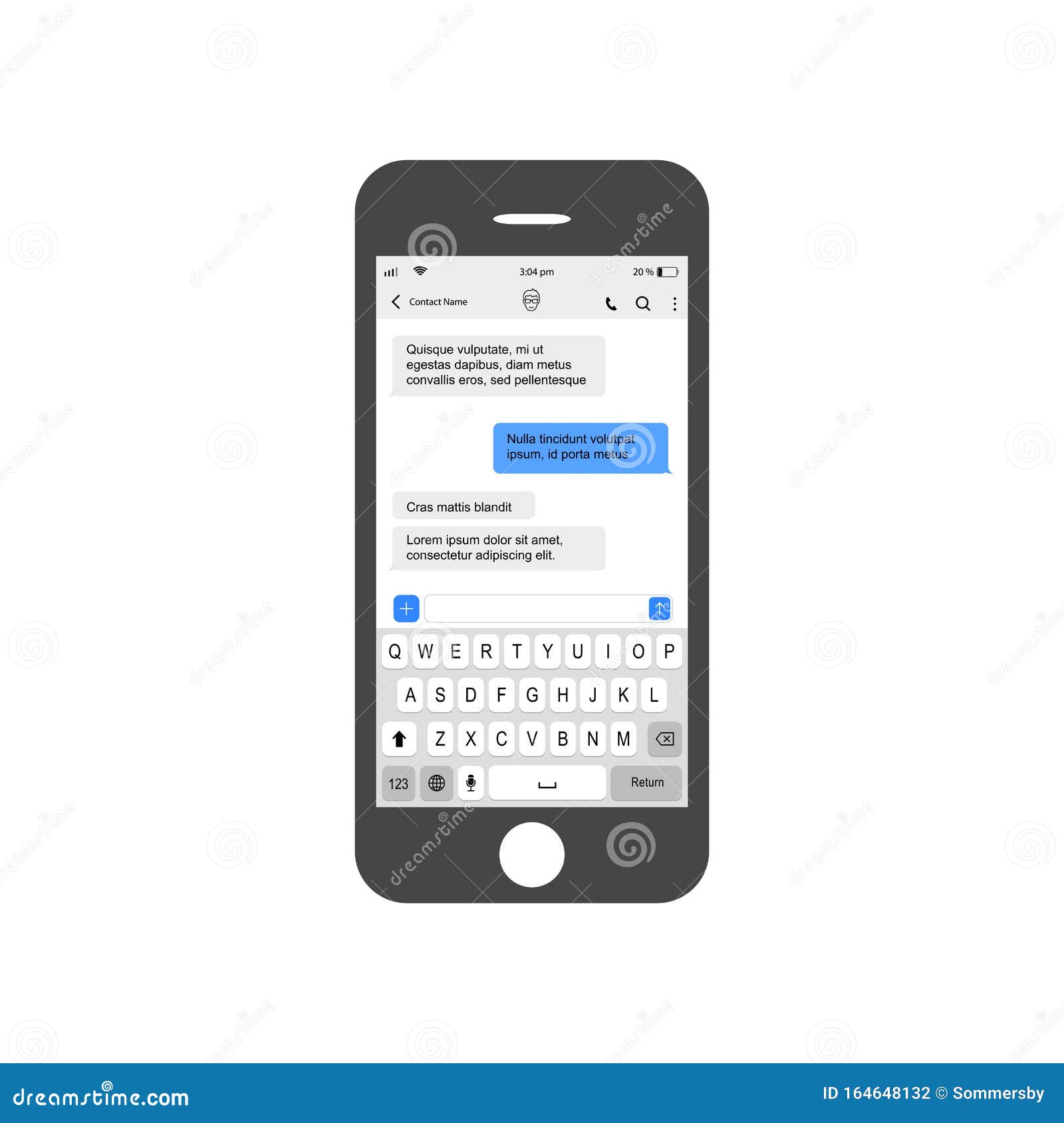 Smartphone with Live Chatting Pattern Sms Bubblest. Phone SMS Chat ...