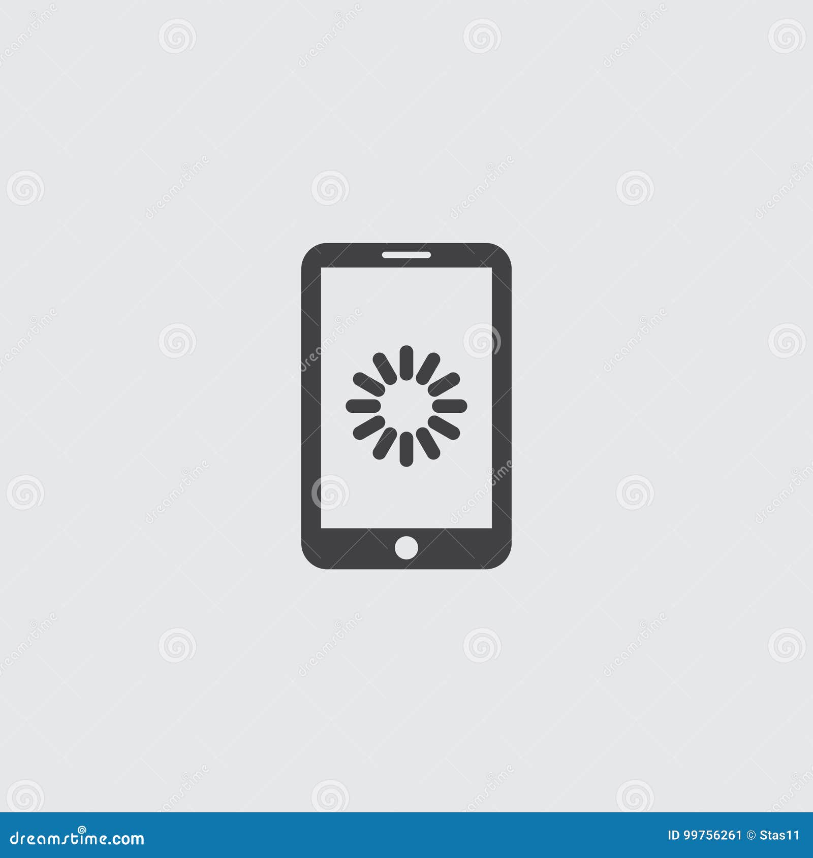 Smartphone with Loading Icon in a Flat Design in Black Color. Vector ...