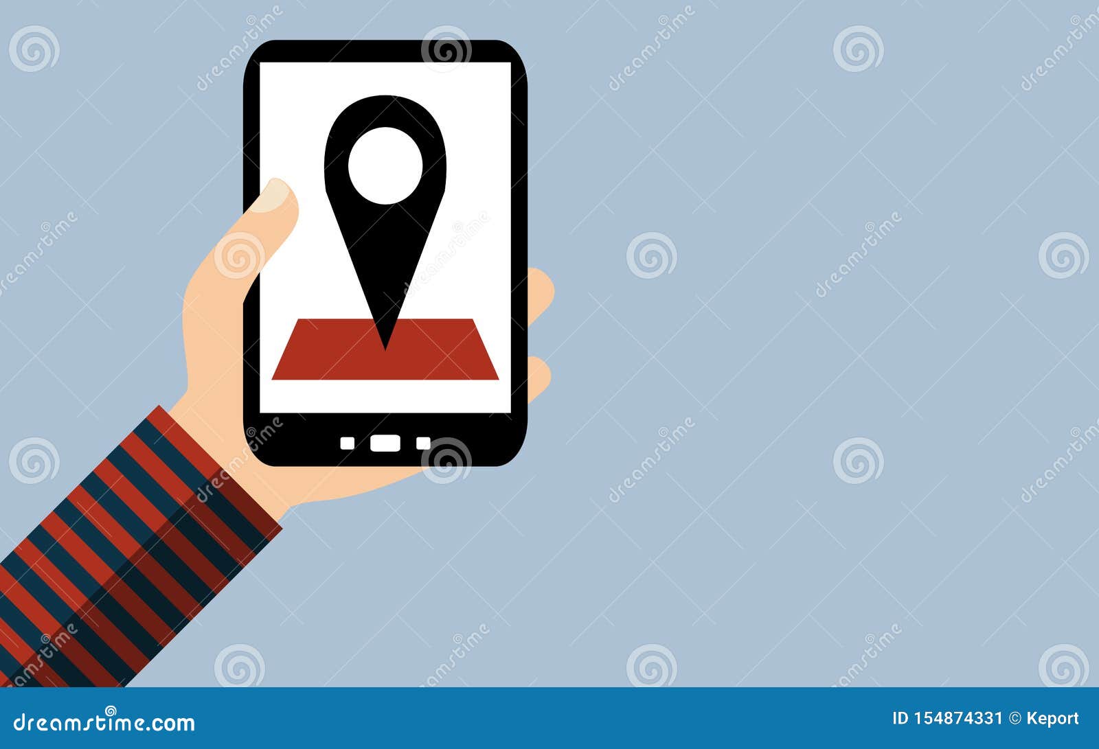 Smartphone: Location on Map - Flat Design Stock Illustration ...
