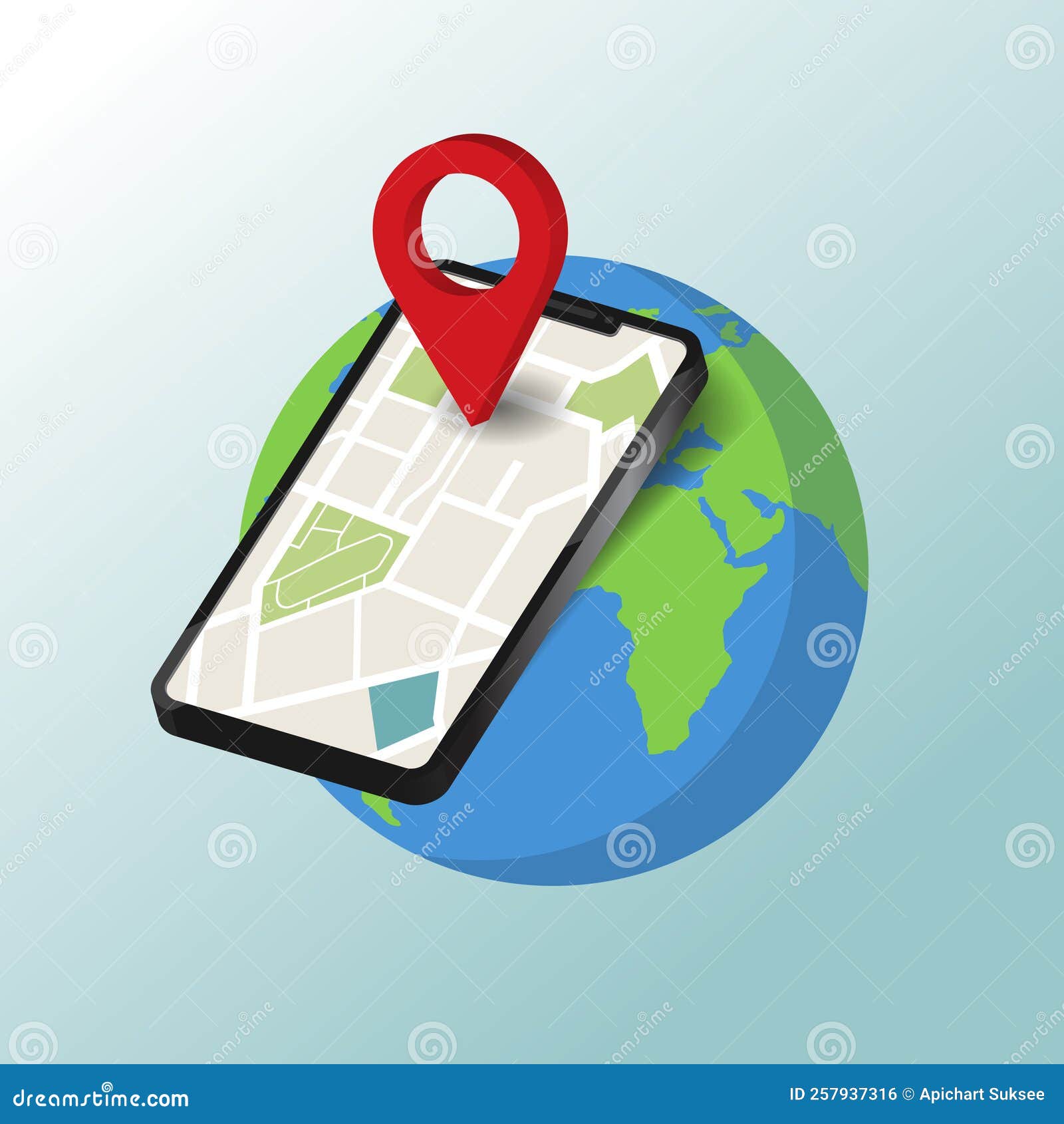 SmartPhone Location Pin Icon. Isometric View Stock Vector ...