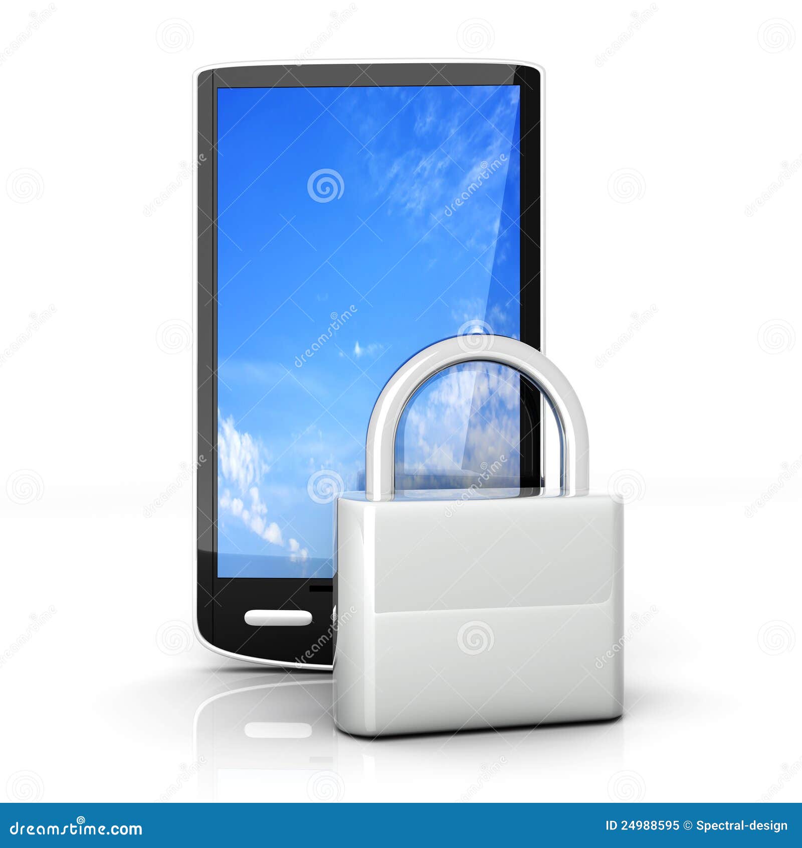 Smartphone Lock stock illustration. Illustration of lock - 24988595