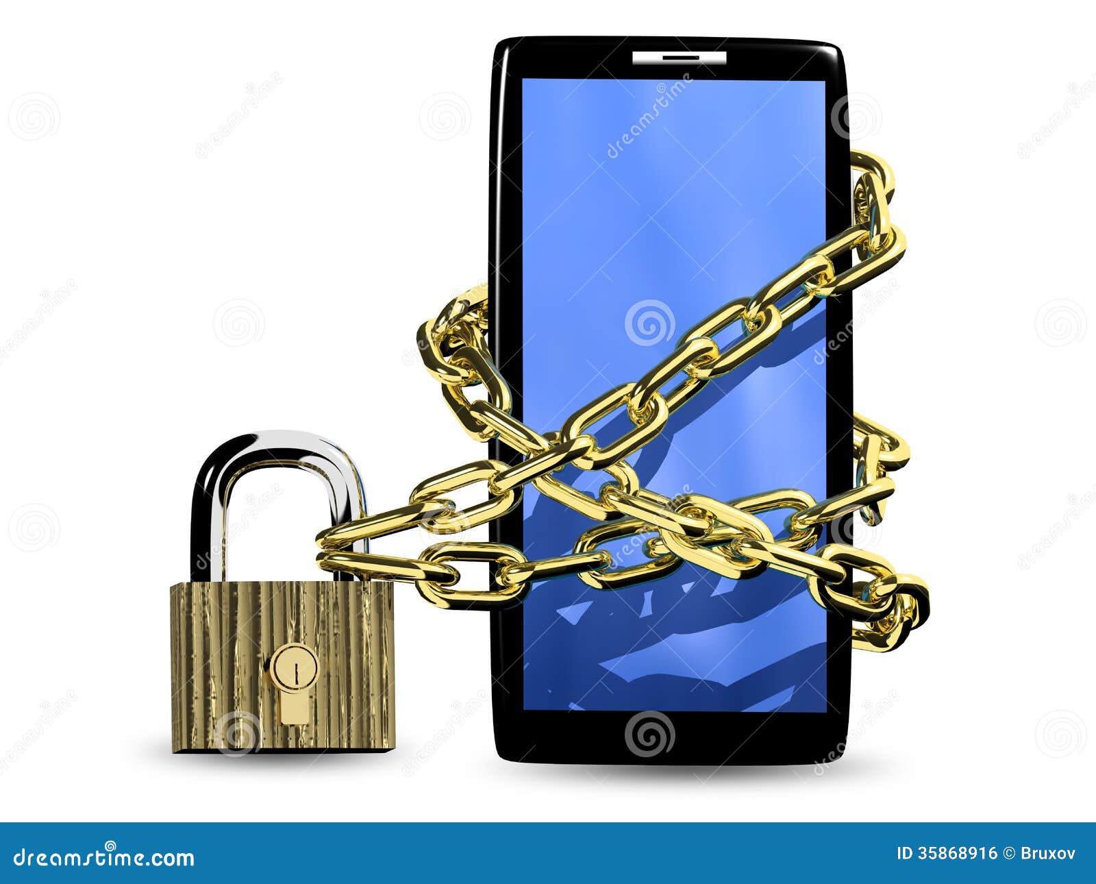 Smartphone with lock stock illustration. Illustration of mobile - 35868916