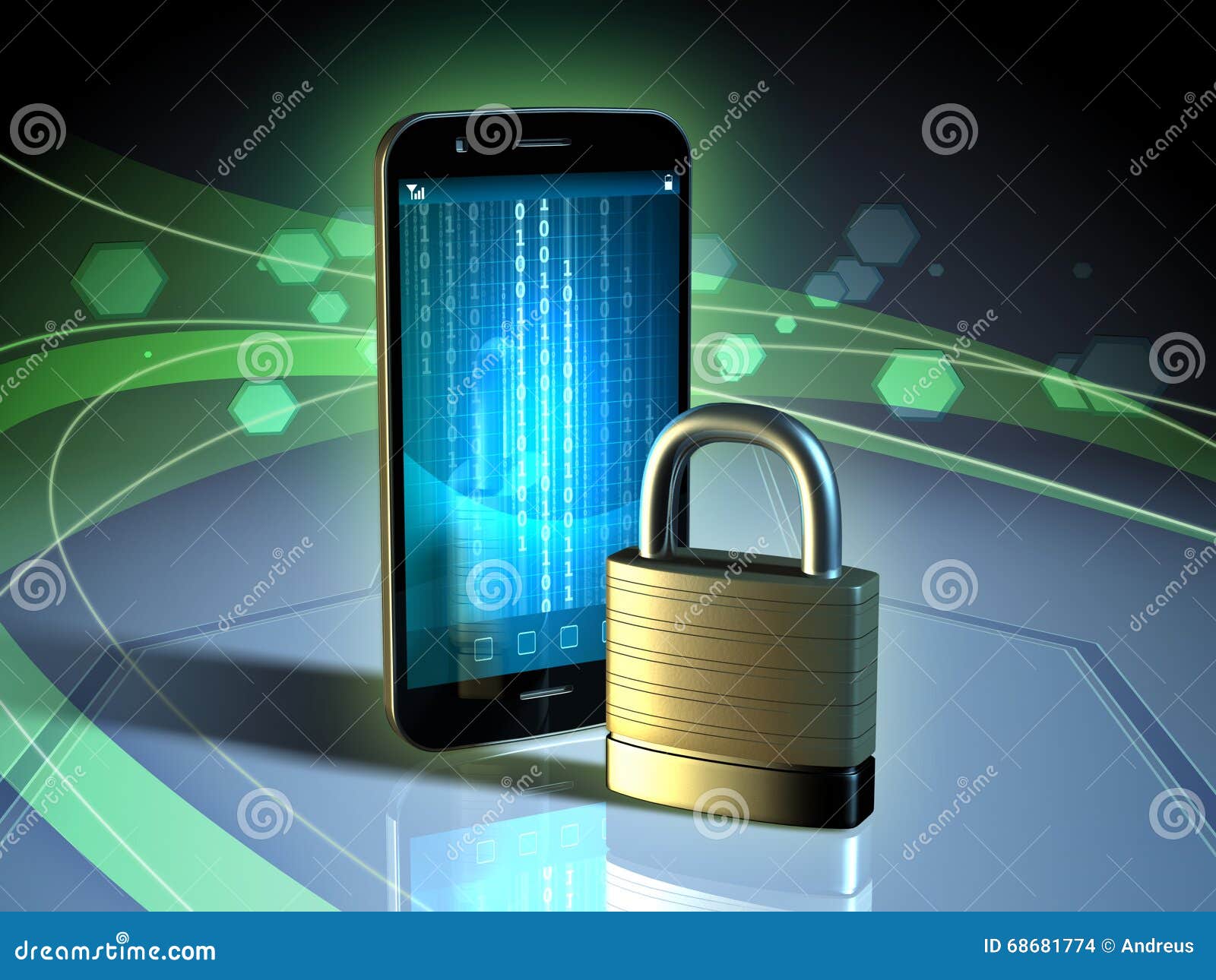 Smartphone lock stock illustration. Illustration of padlock - 68681774
