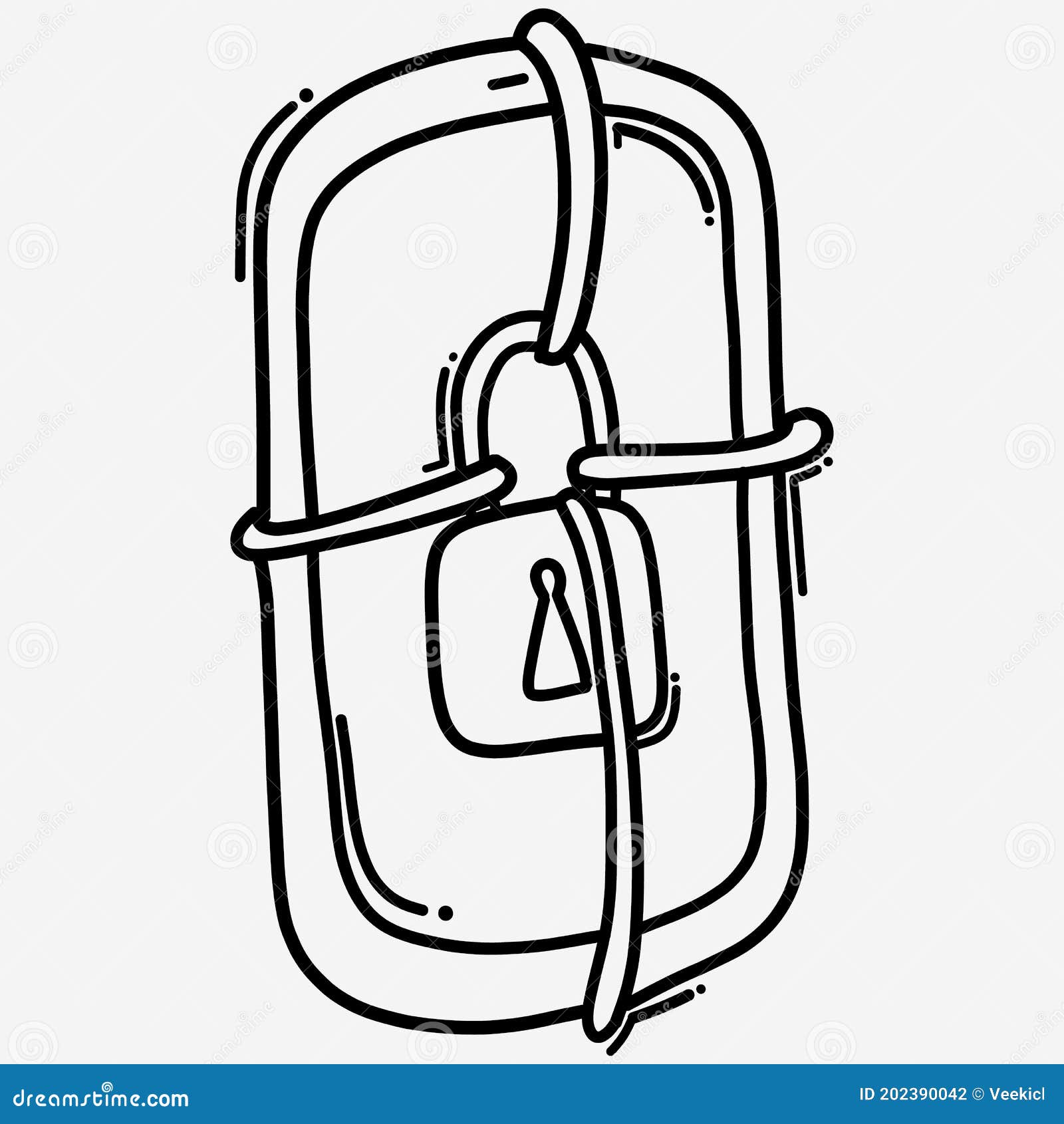 Smartphone and Lock Doodle Vector Icon. Drawing Sketch Illustration ...