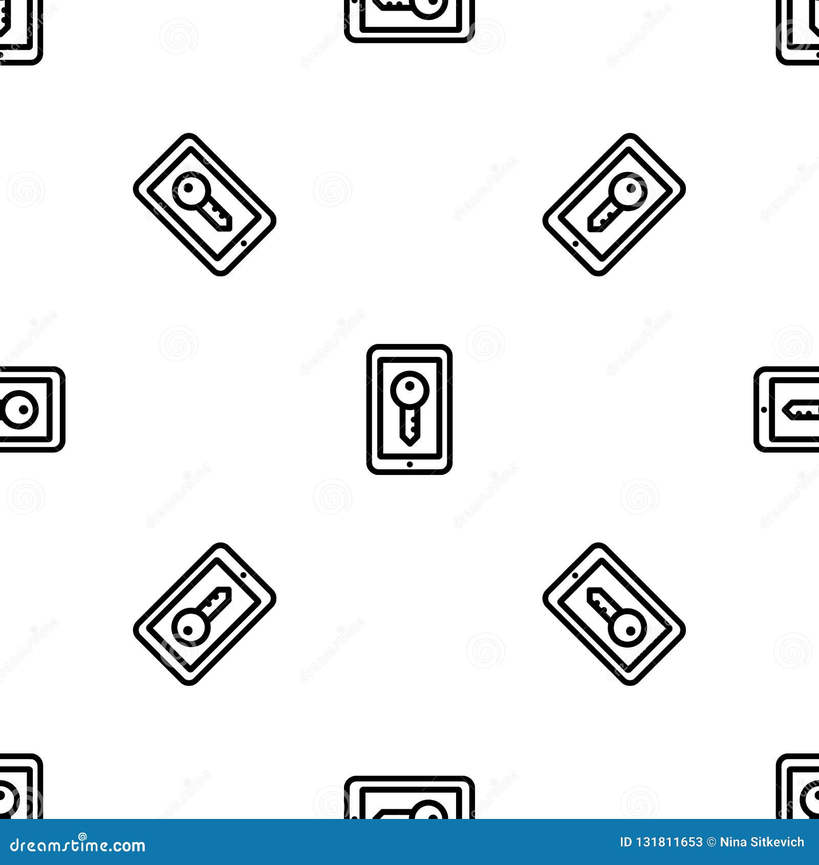 Smartphone Lock Pattern Seamless Vector Stock Vector - Illustration of ...