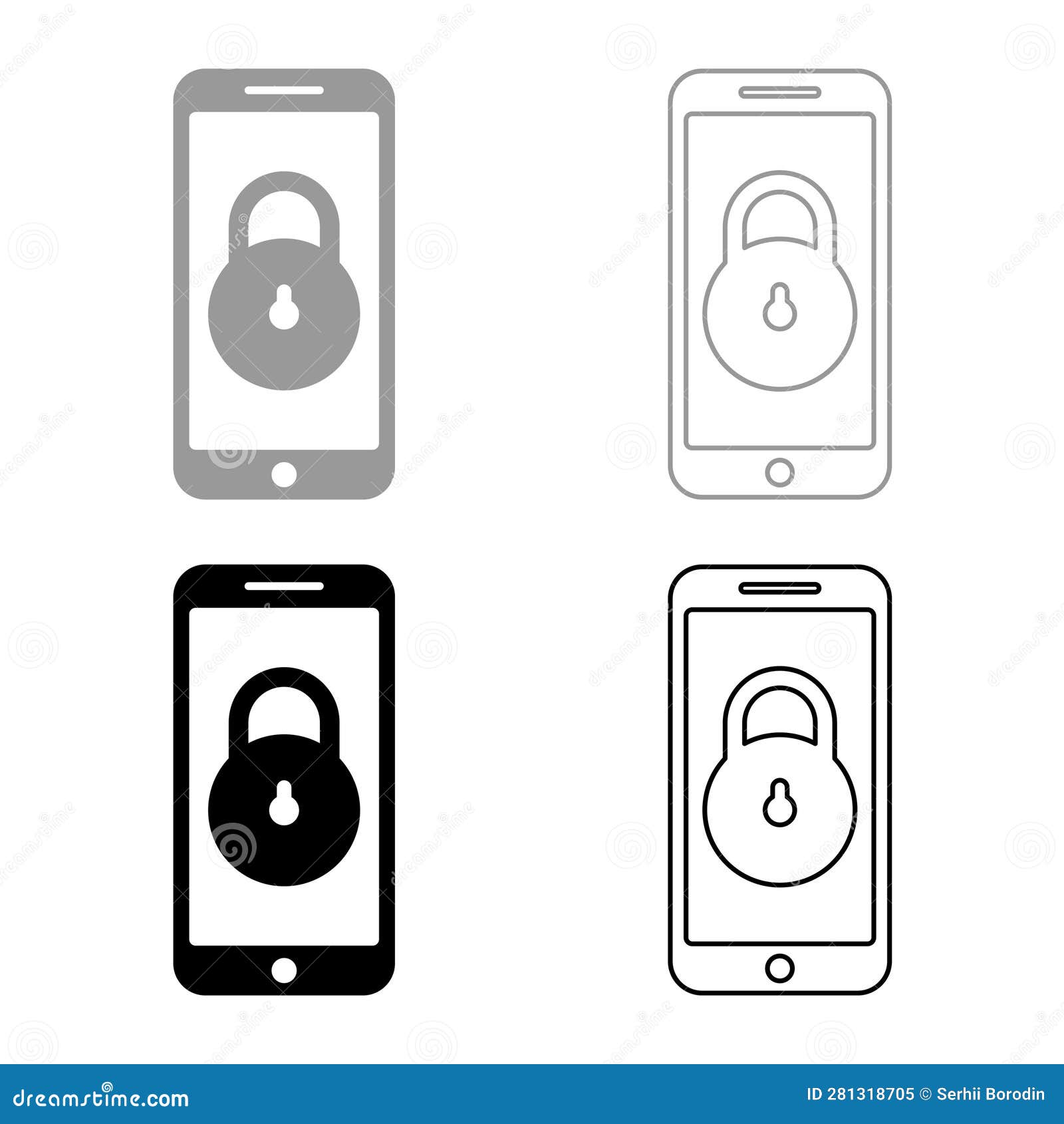 Smartphone Lock Personal Data Security Cyber Access Concept Phone ...