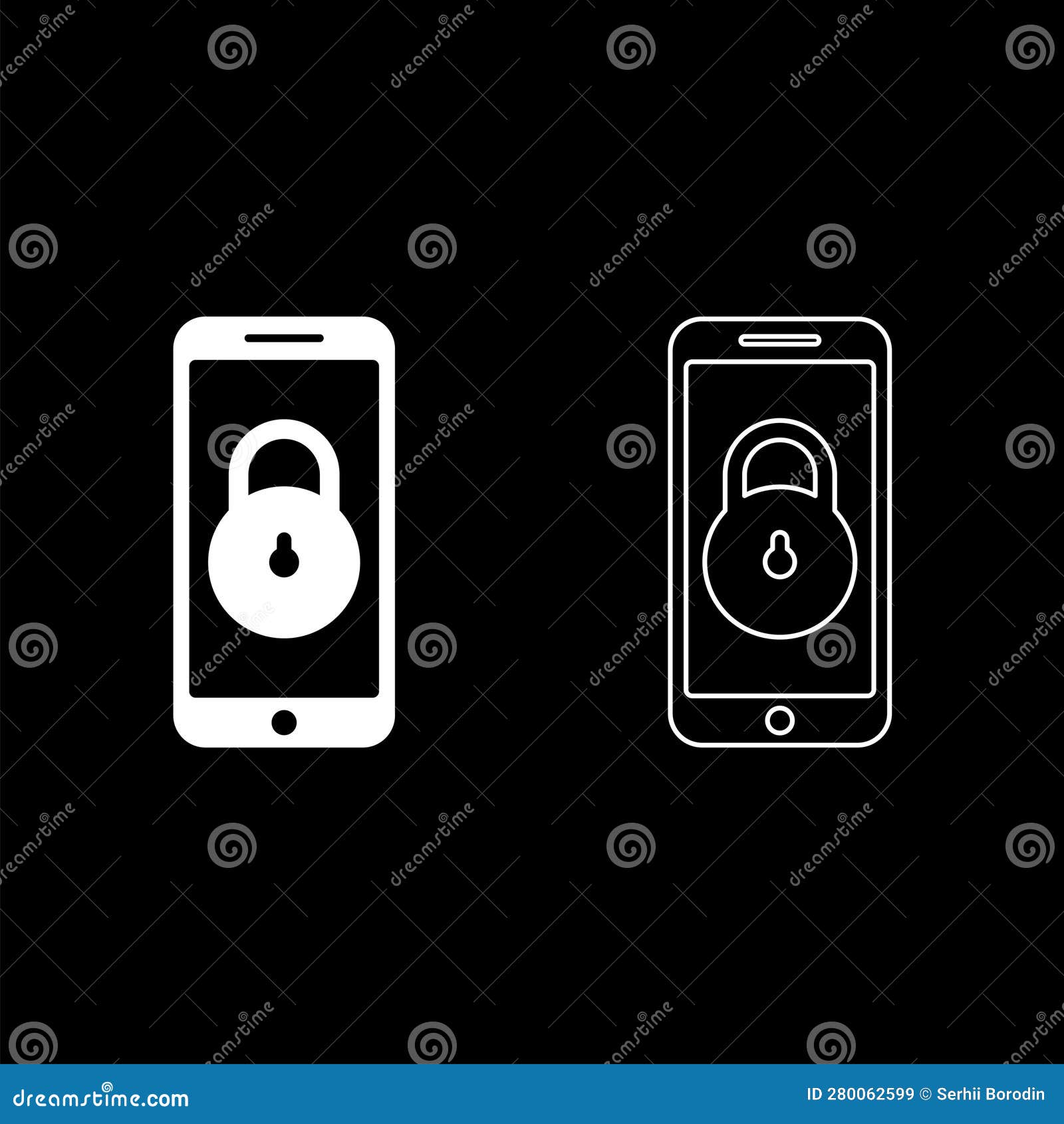 Smartphone Lock Personal Data Security Cyber Access Concept Phone ...