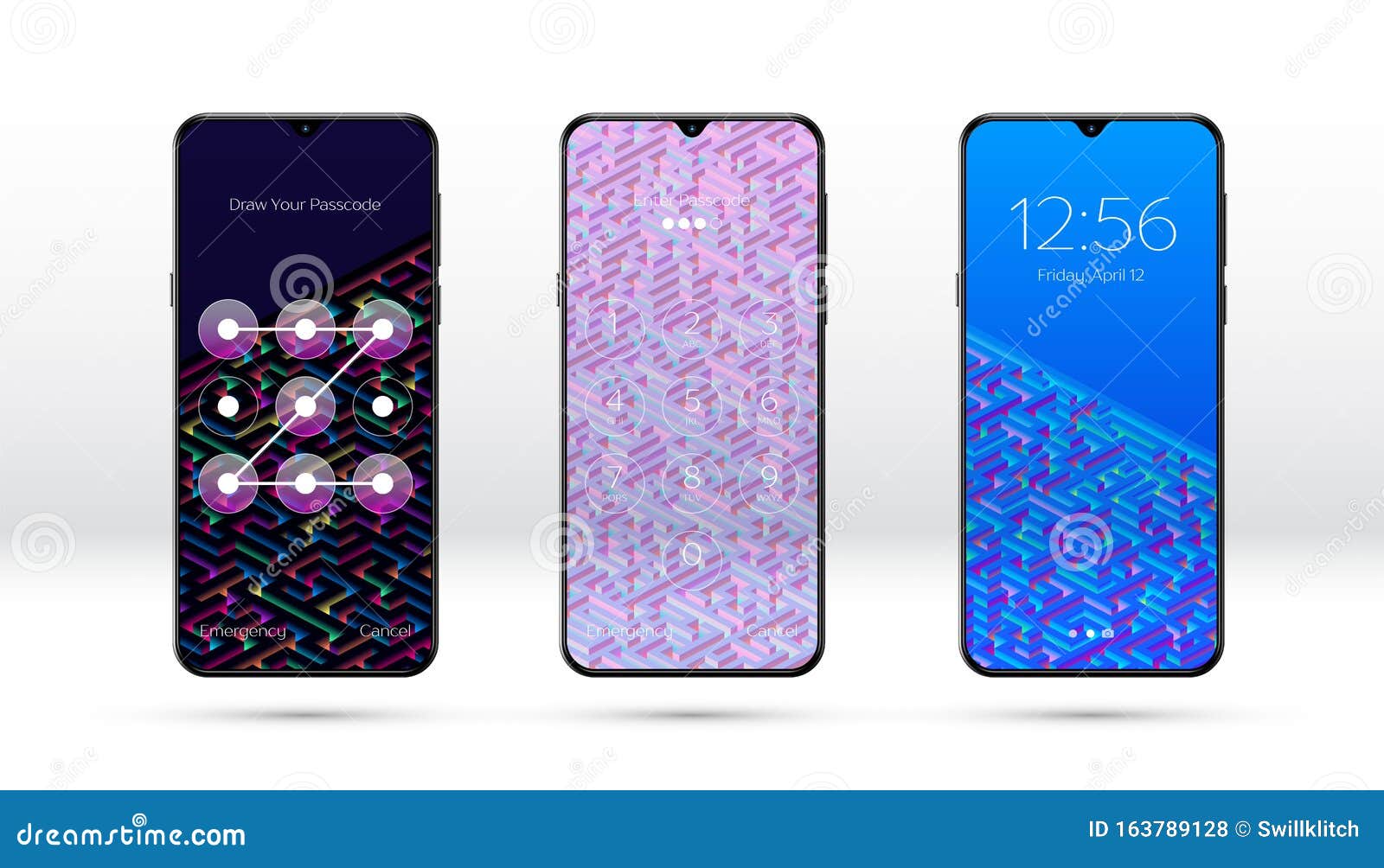 Smartphone Lock Screen Background with Abstract Maze or Labyrinth ...