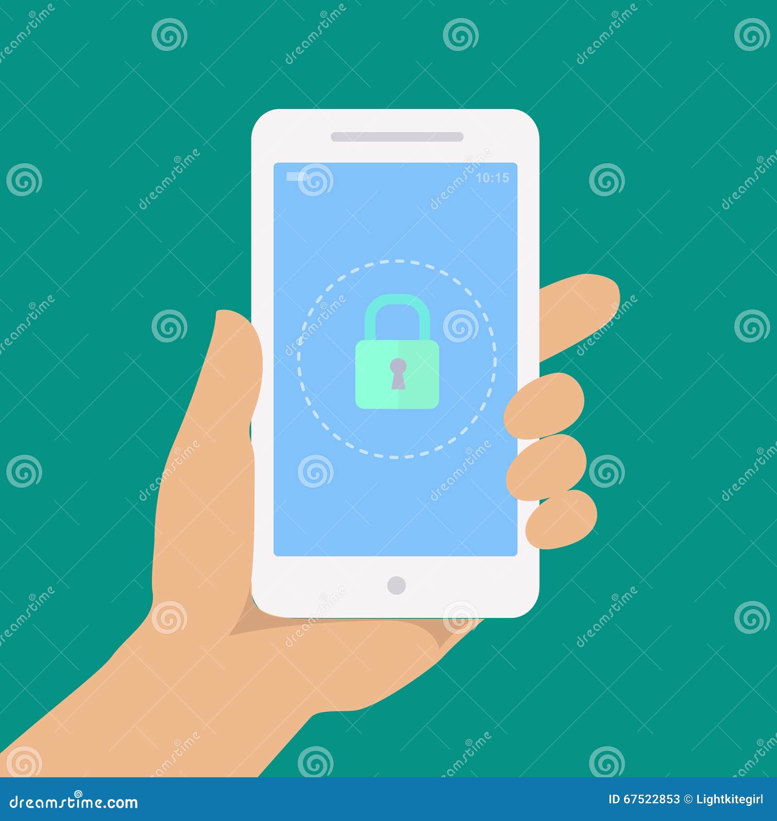 Smartphone Lock Screen. Hand Hold Smartphone, Stock Vector ...