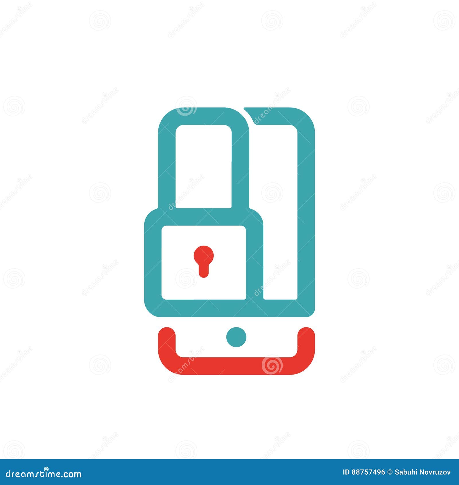 Smartphone Lock Screen Red and Blue Vector. Stock Vector - Illustration ...