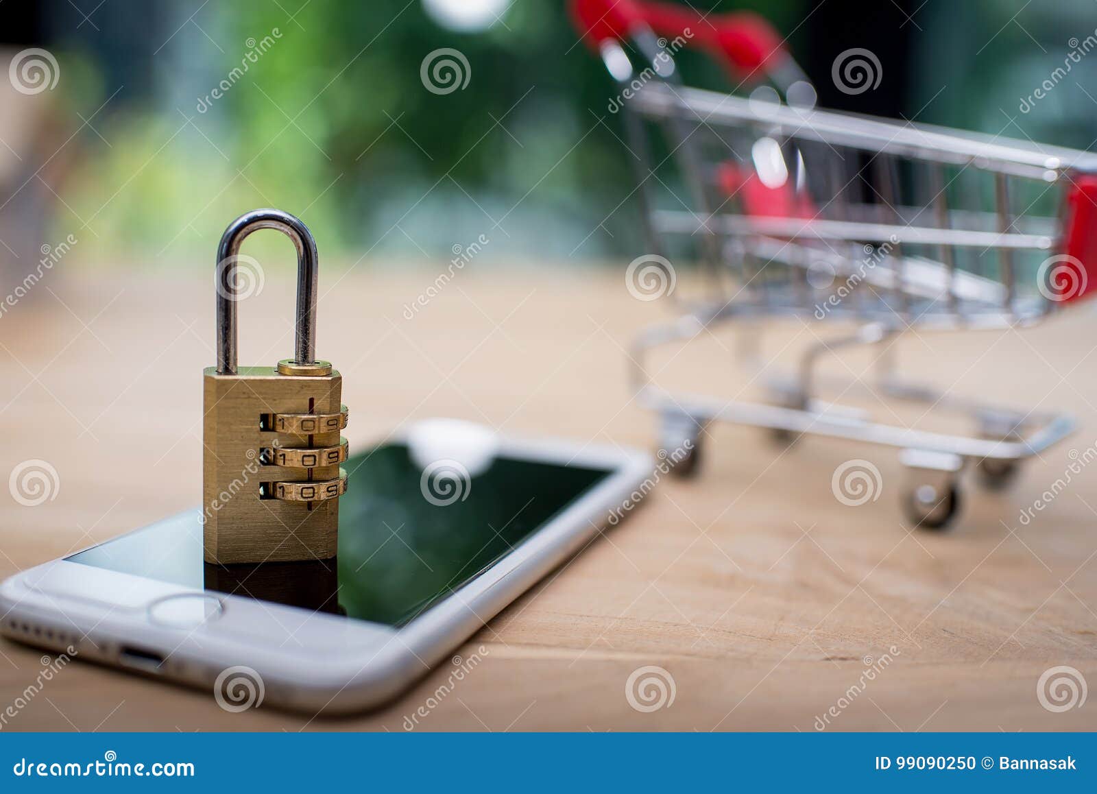Smartphone with an Locked Lock on it. Stock Photo - Image of hack ...