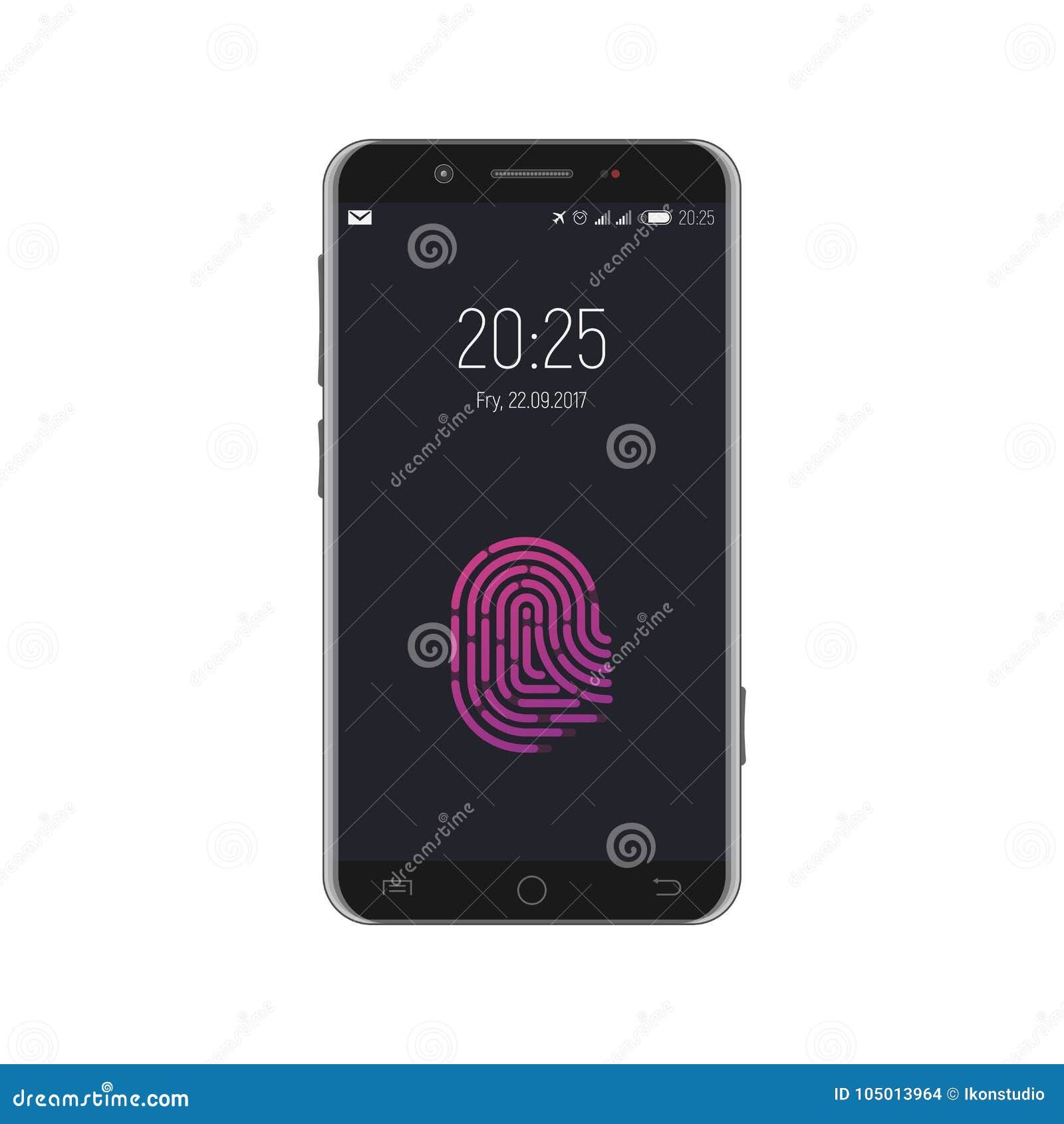 Smartphone with Locked Screen Stock Vector - Illustration of mockup ...