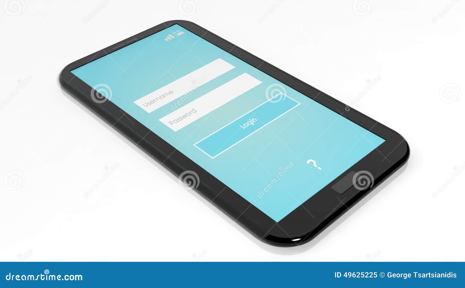 Smartphone with Login Screen Stock Illustration - Illustration of ...