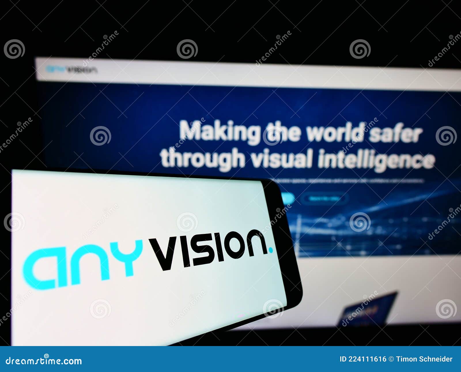 Smartphone with Logo of Company AnyVision Interactive Technologies Ltd ...
