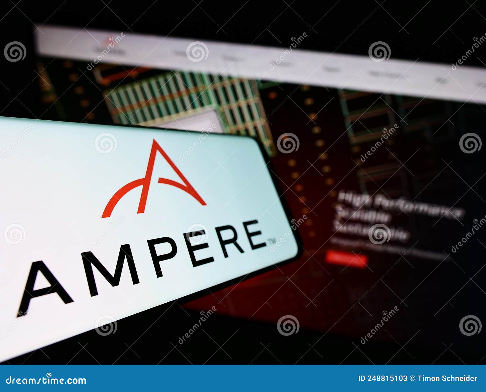 Smartphone with Logo of US Semiconductor Company Ampere Computing LLC ...