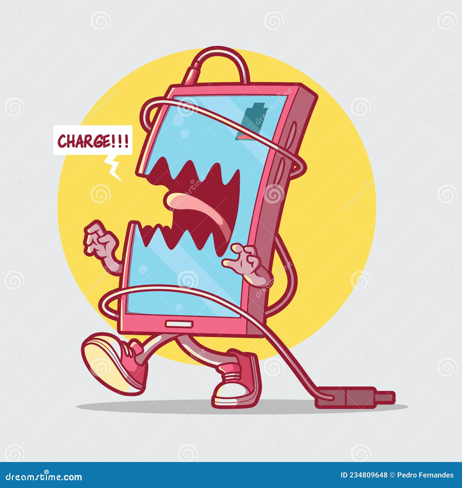 Smartphone Looking for Charge Vector Illustration. Stock Vector ...