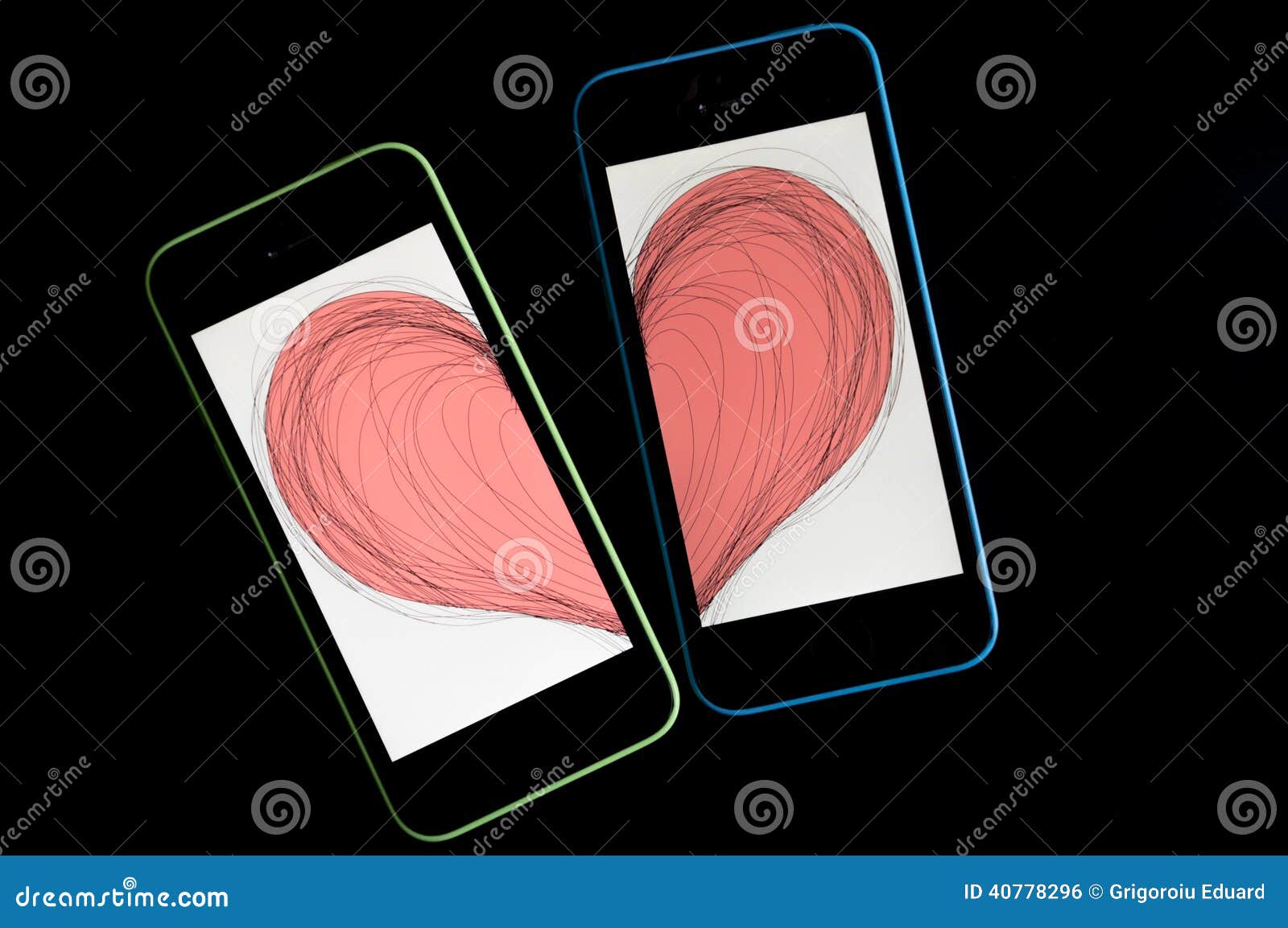 Smartphone love stock photo. Image of online, portable - 40778296